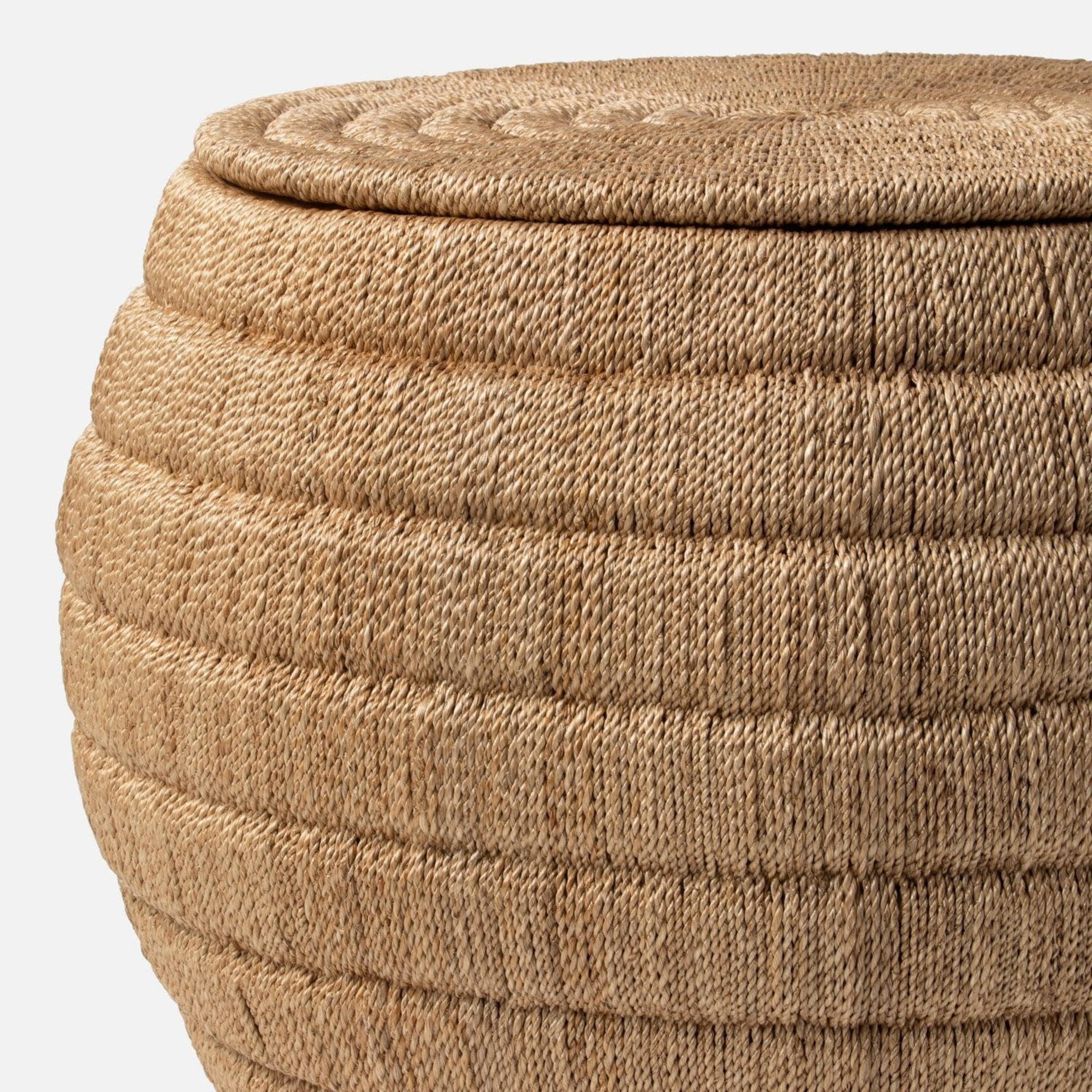 Abaca Woven Coffee Table 28"D x 19"H - Saltwater House