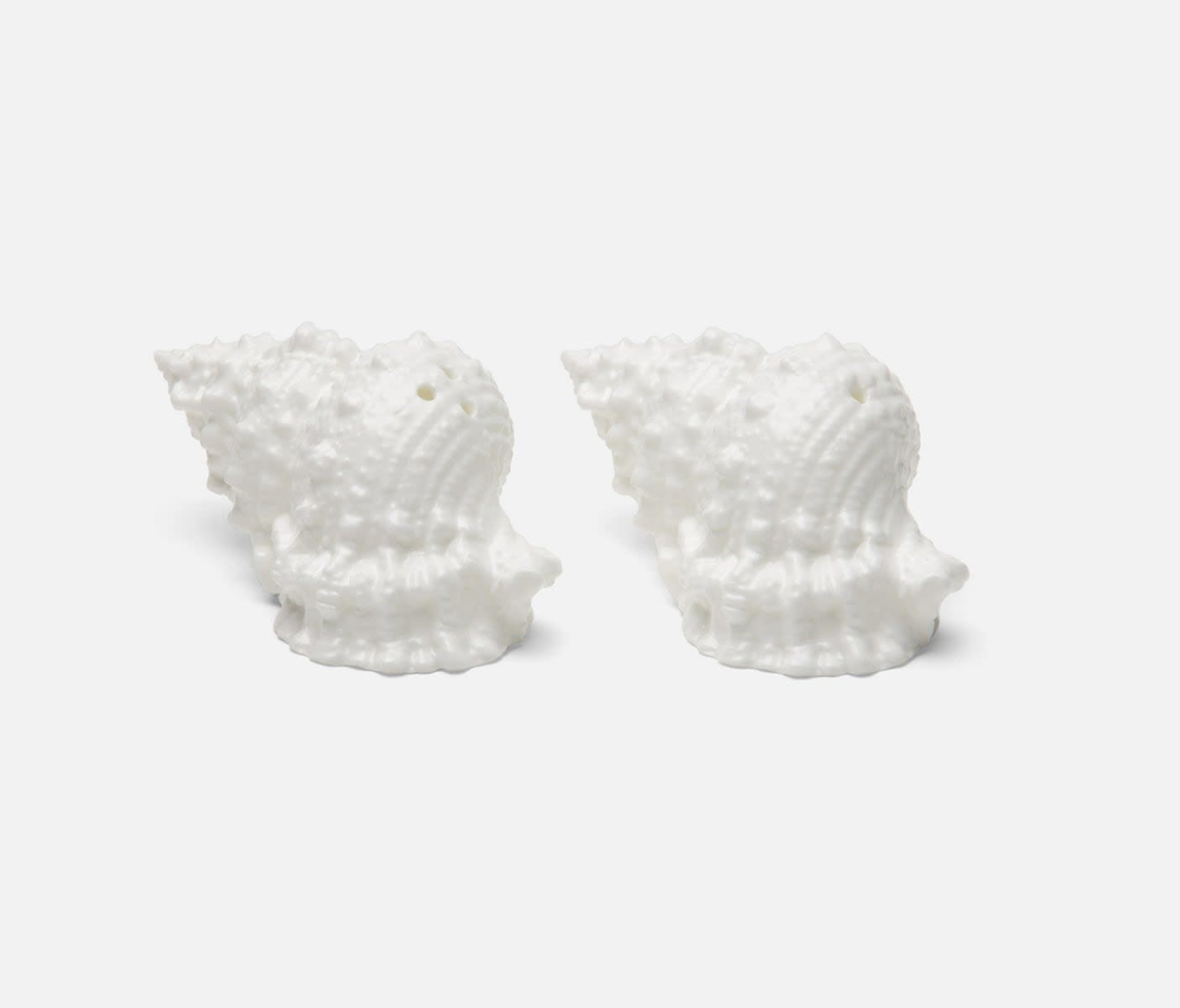 Coco White Porcelain Shell Salt & Pepper Shakers - Set of 2 - Saltwater ...