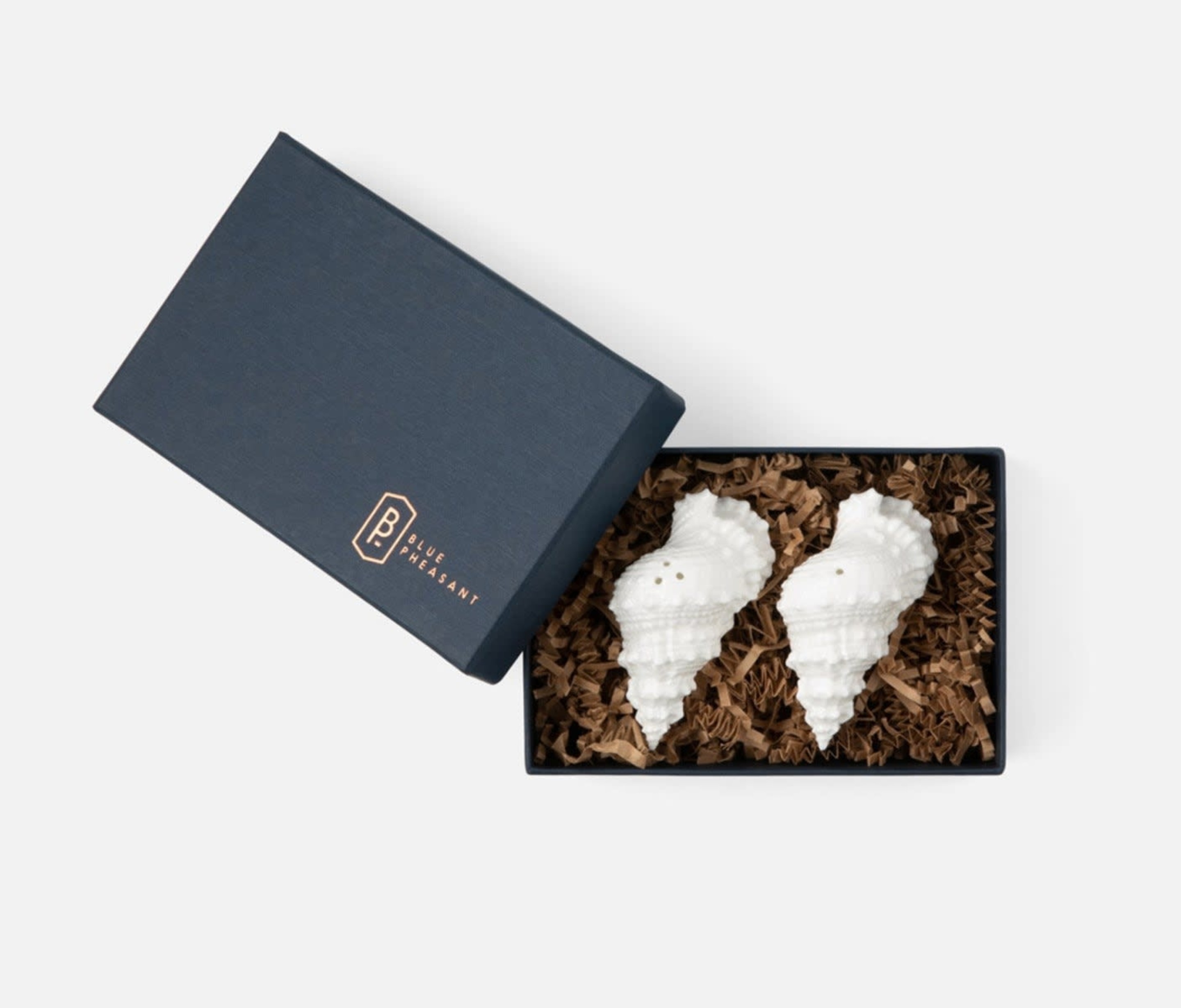 Coco White Porcelain Shell Salt & Pepper Shakers - Set of 2 - Saltwater ...