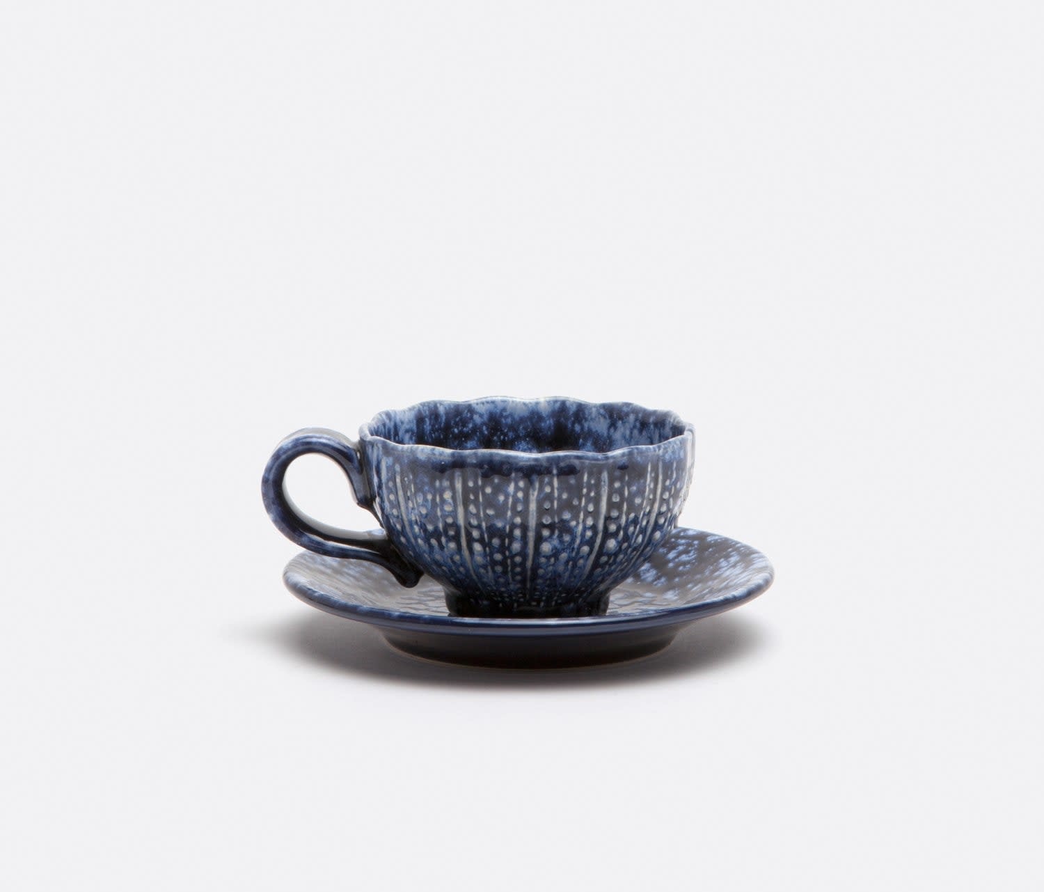 Isla Spotted Navy Cup & Saucer - Saltwater House