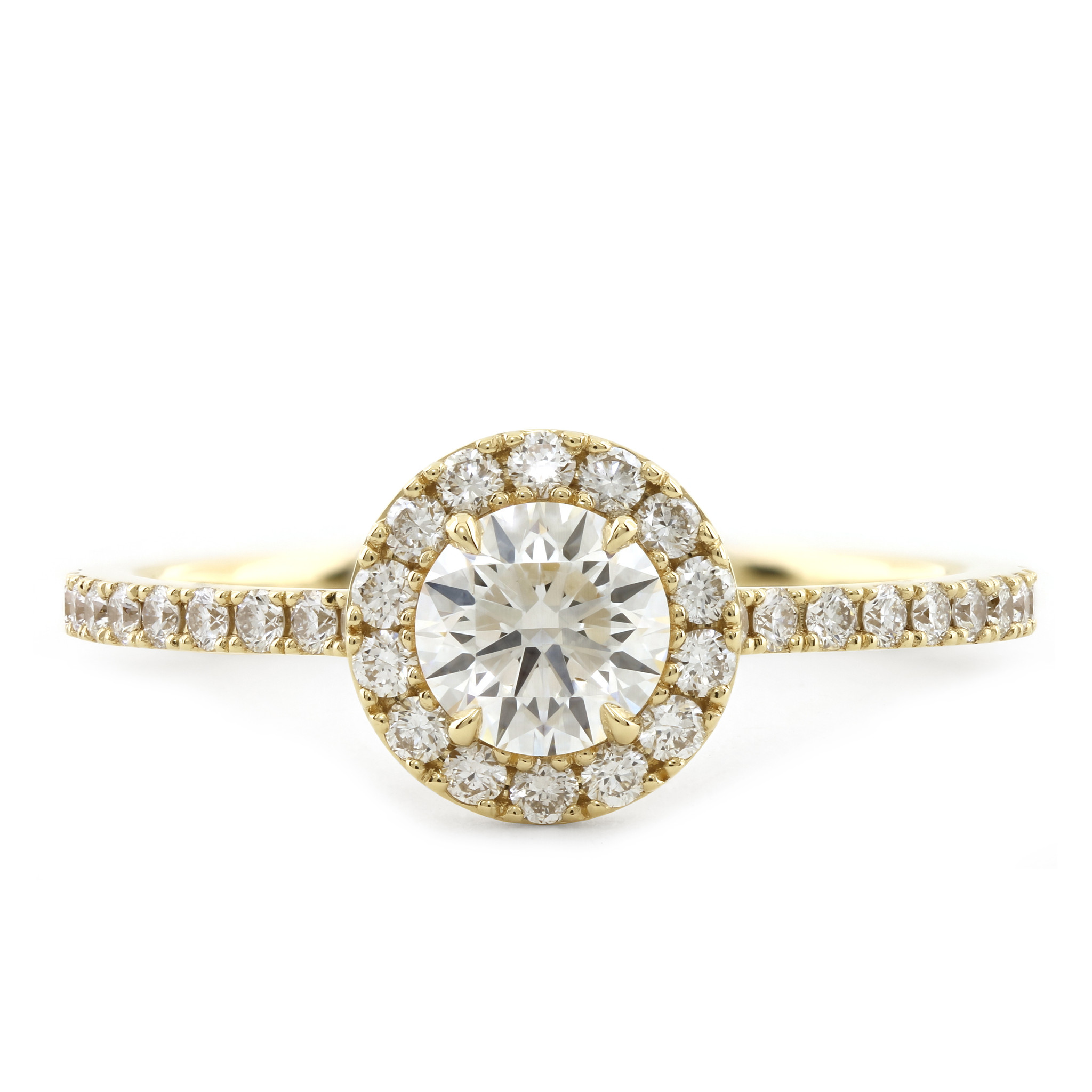 Amelia Halo Engagement Ring - 0.50ct F/VS1 in 18K Gold - Baxter Moerman