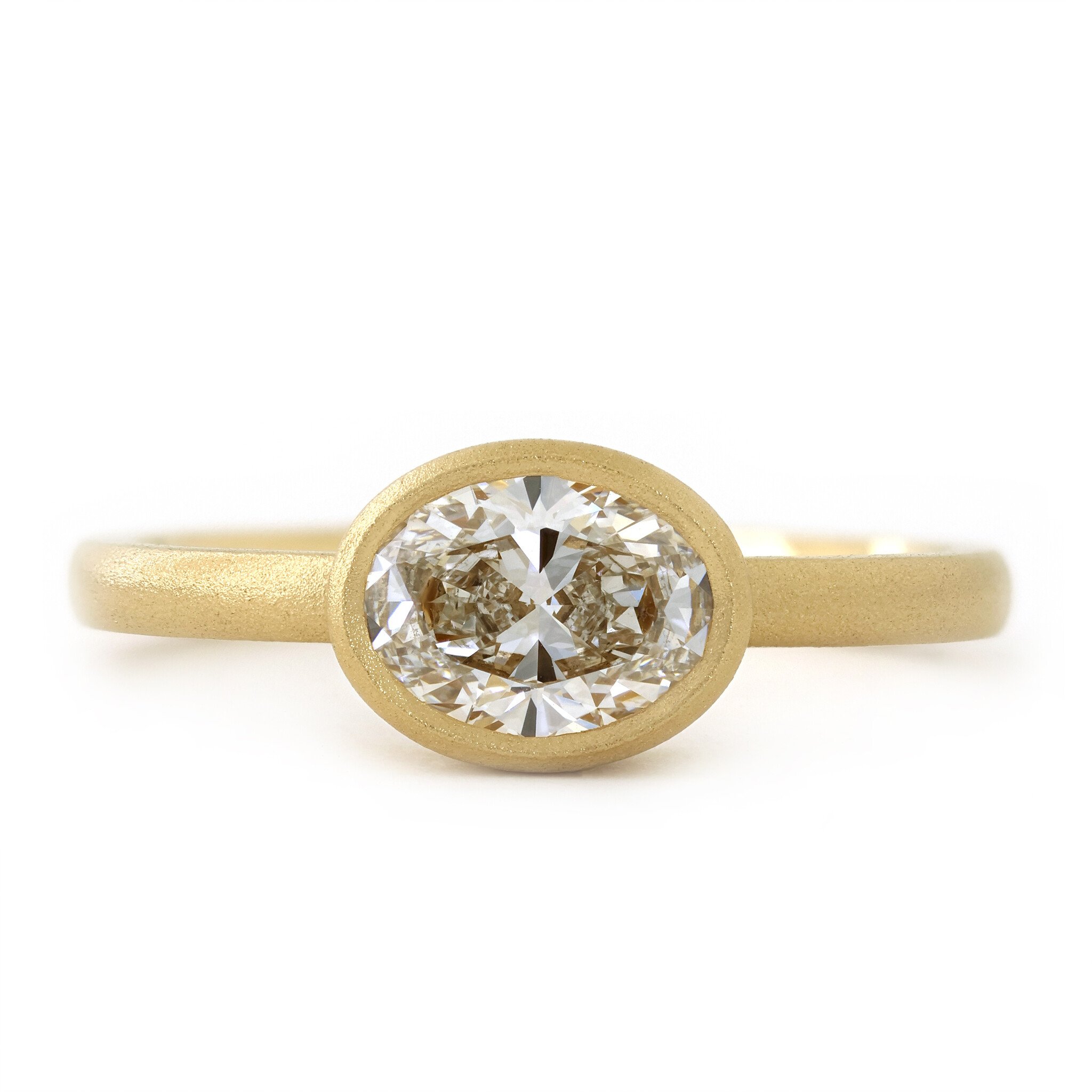 Kira Ring with 1.00ct Oval Diamond E/VVS2 GIA in 18K Yellow Gold ...
