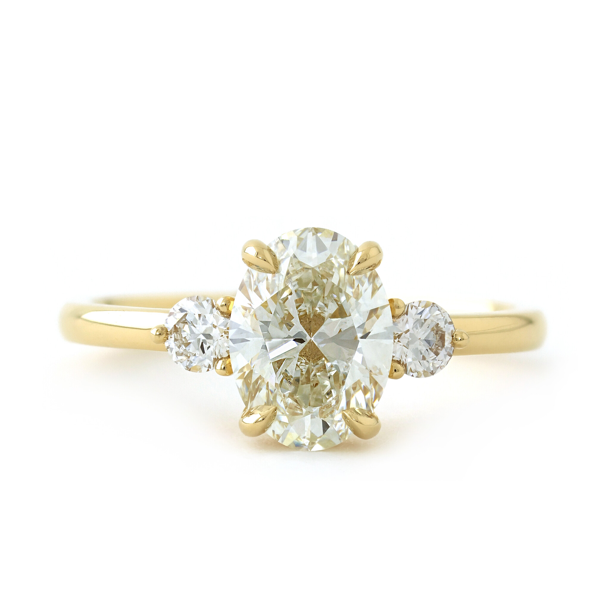 Riley Engagement Ring with 1.51ct Oval GIA H/VS2 & 0.20ctw Diamonds ...