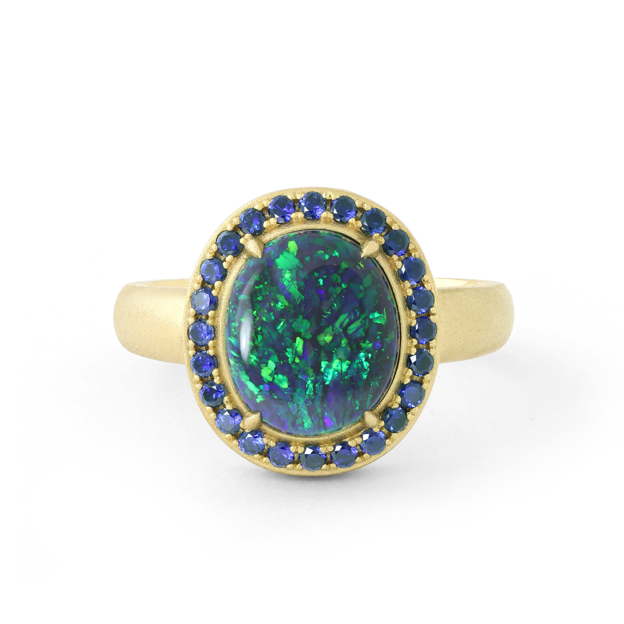 Alexis Ring - 1.63ct Opal, 0.28ctw Sapphire, 18KY - Baxter Moerman