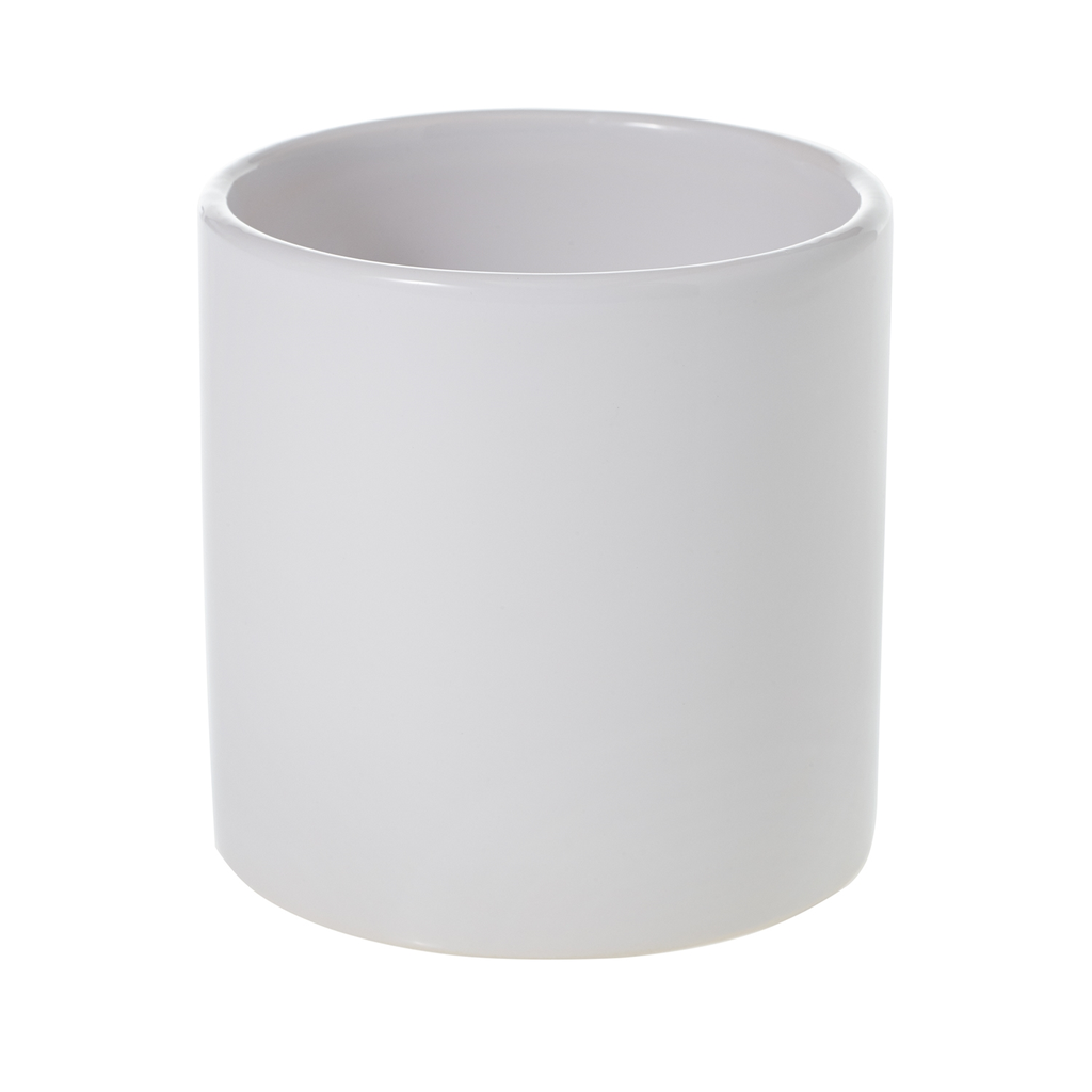 4.25” x 4.25” MATTE WHITE CERAMIC CERCLE POT (AD) - QUALITY WHOLESALE
