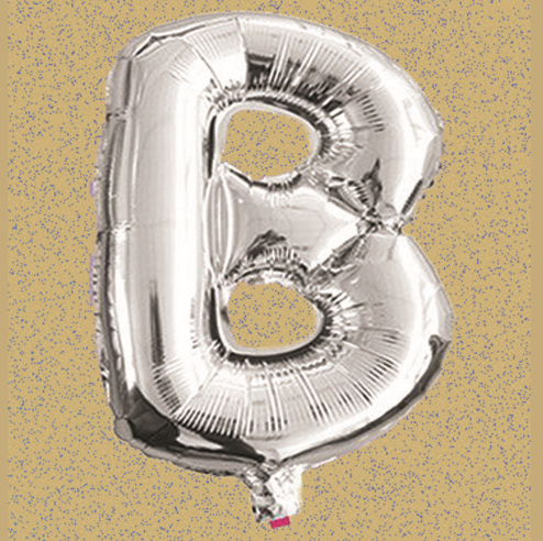 16" FOIL BALLOON “B" SILVER, 1 PC/PACK - QUALITY WHOLESALE