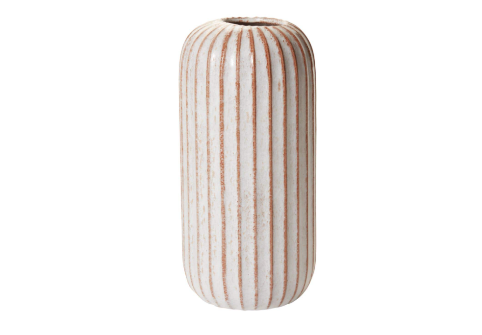 11”H X 5’ OFF-WHITE CERAMIC FAULT LINE VASE - QUALITY WHOLESALE