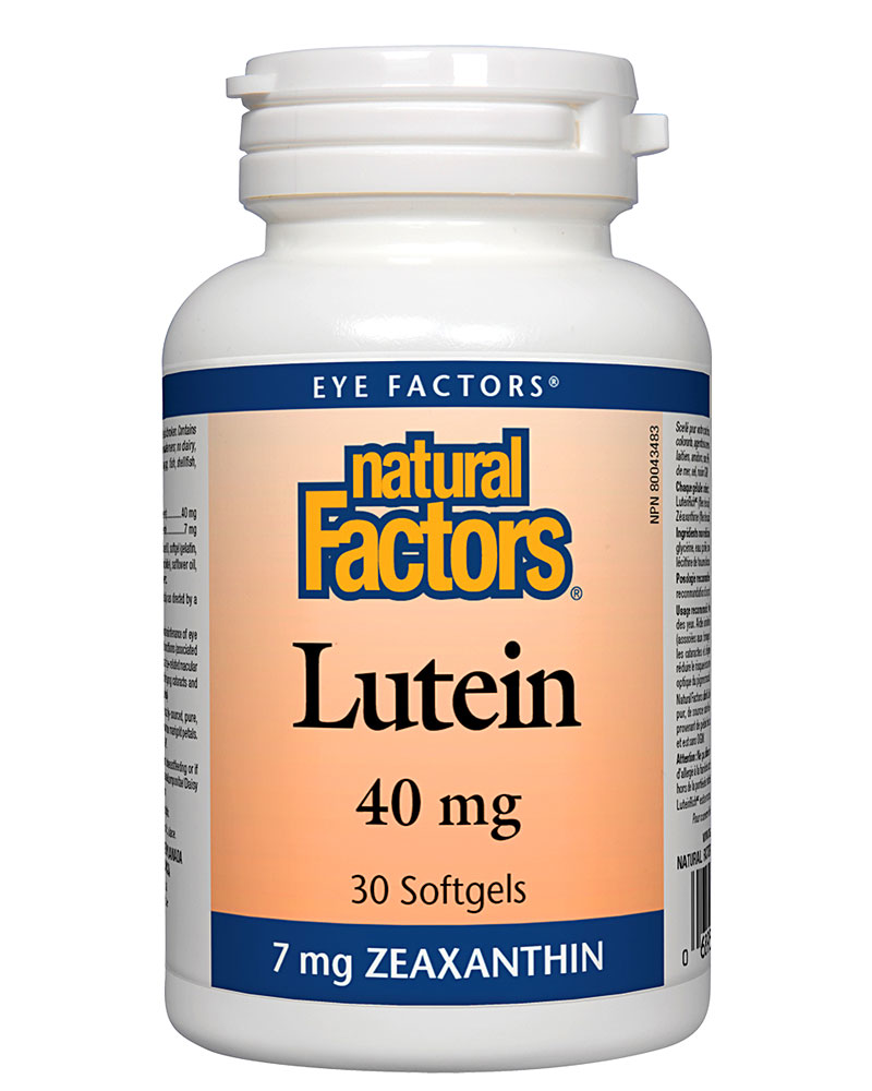 Natural Factors Lutein 40mg 30 softgels - Vitamin King - Sports ...