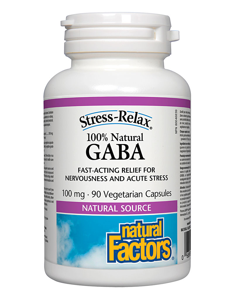 Natural Factors Stress-Relax 100% Natural GABA 100mg 90 caps - Vitamin ...