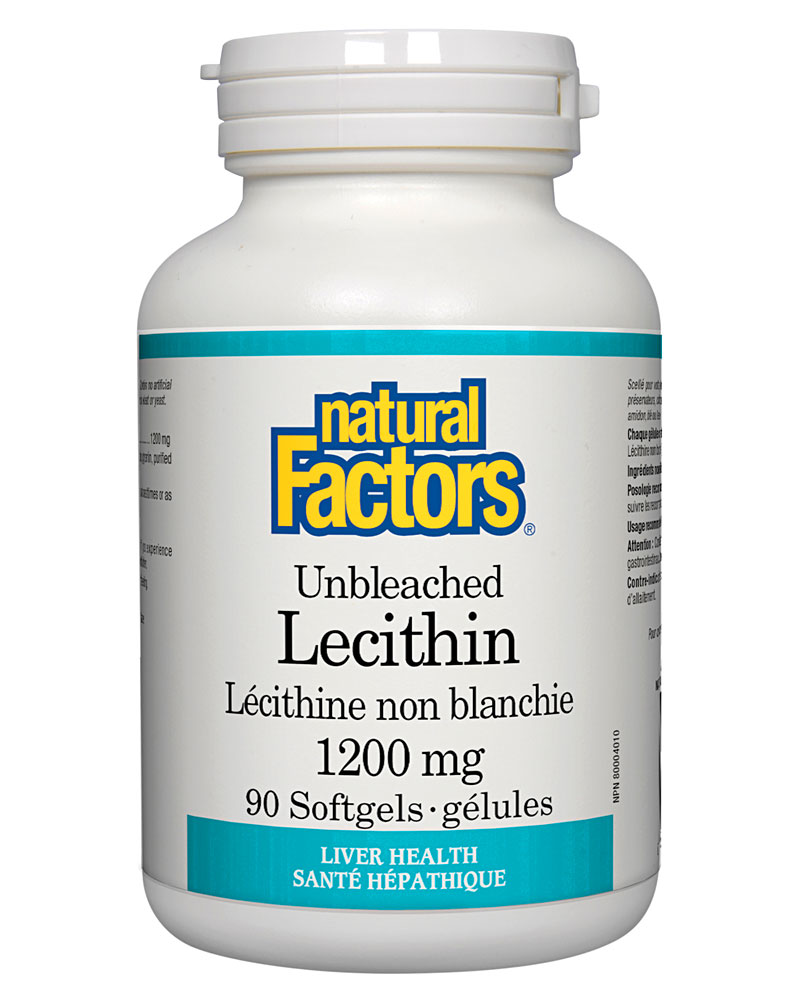 Natural Factors Unbleached Lecithin 1200 mg 90 softgels - Vitamin King ...