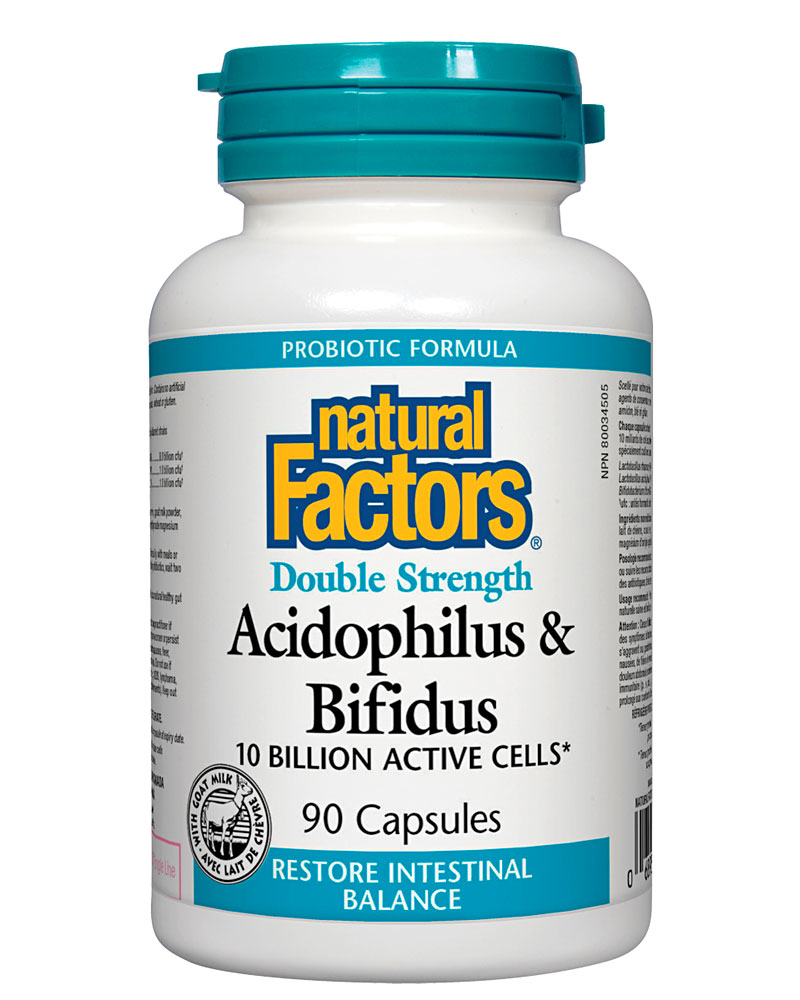 Natural Factors Double Strength Acidophilus Bifidus 90 caps - Vitamin ...