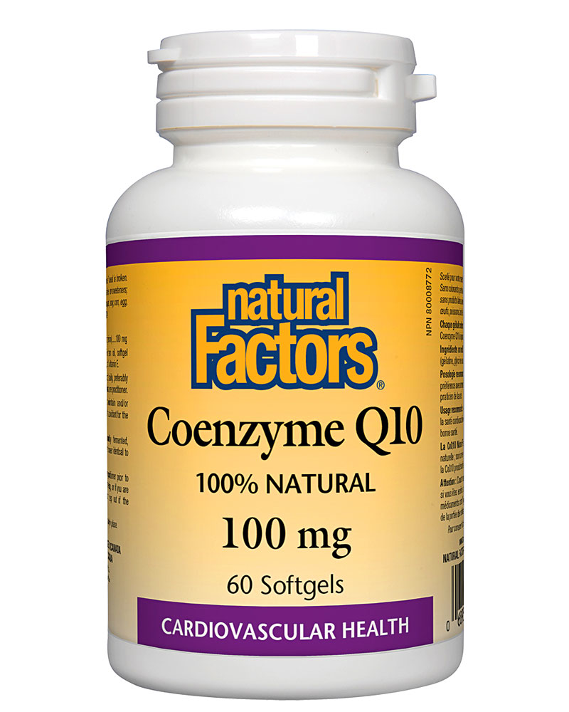 Natural Factors Coenzyme Q10 100mg 60 softgels - Vitamin King - Sports ...