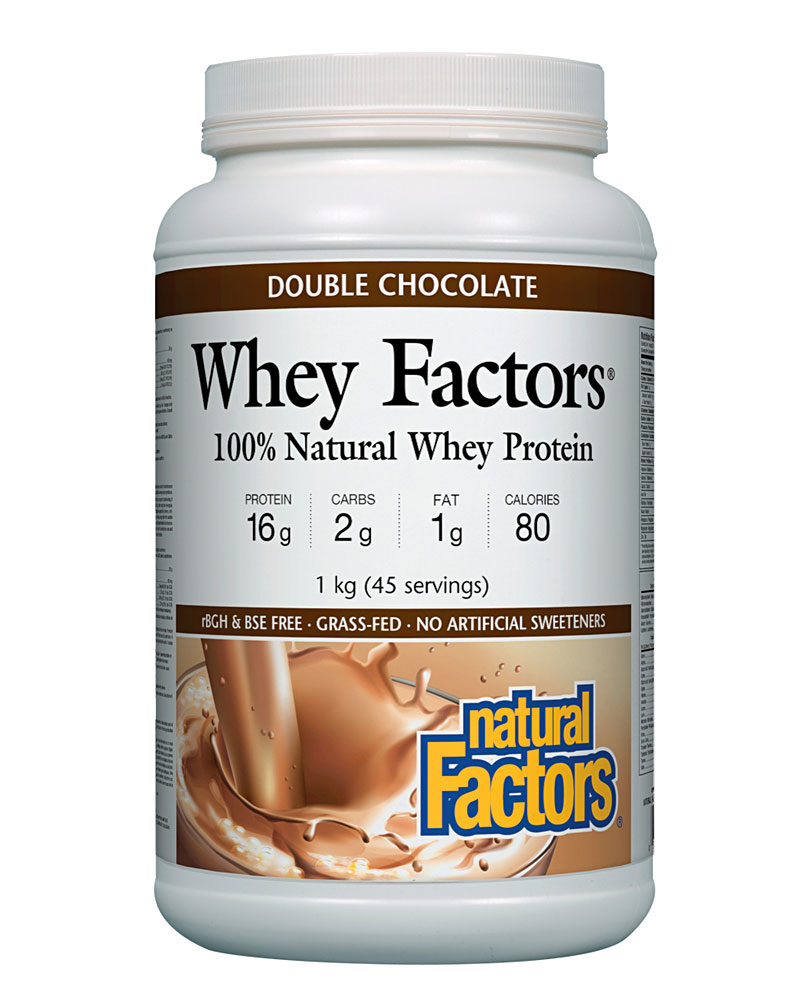 Natural Factors Whey Factors 100% Natural Whey Protein, Double ...