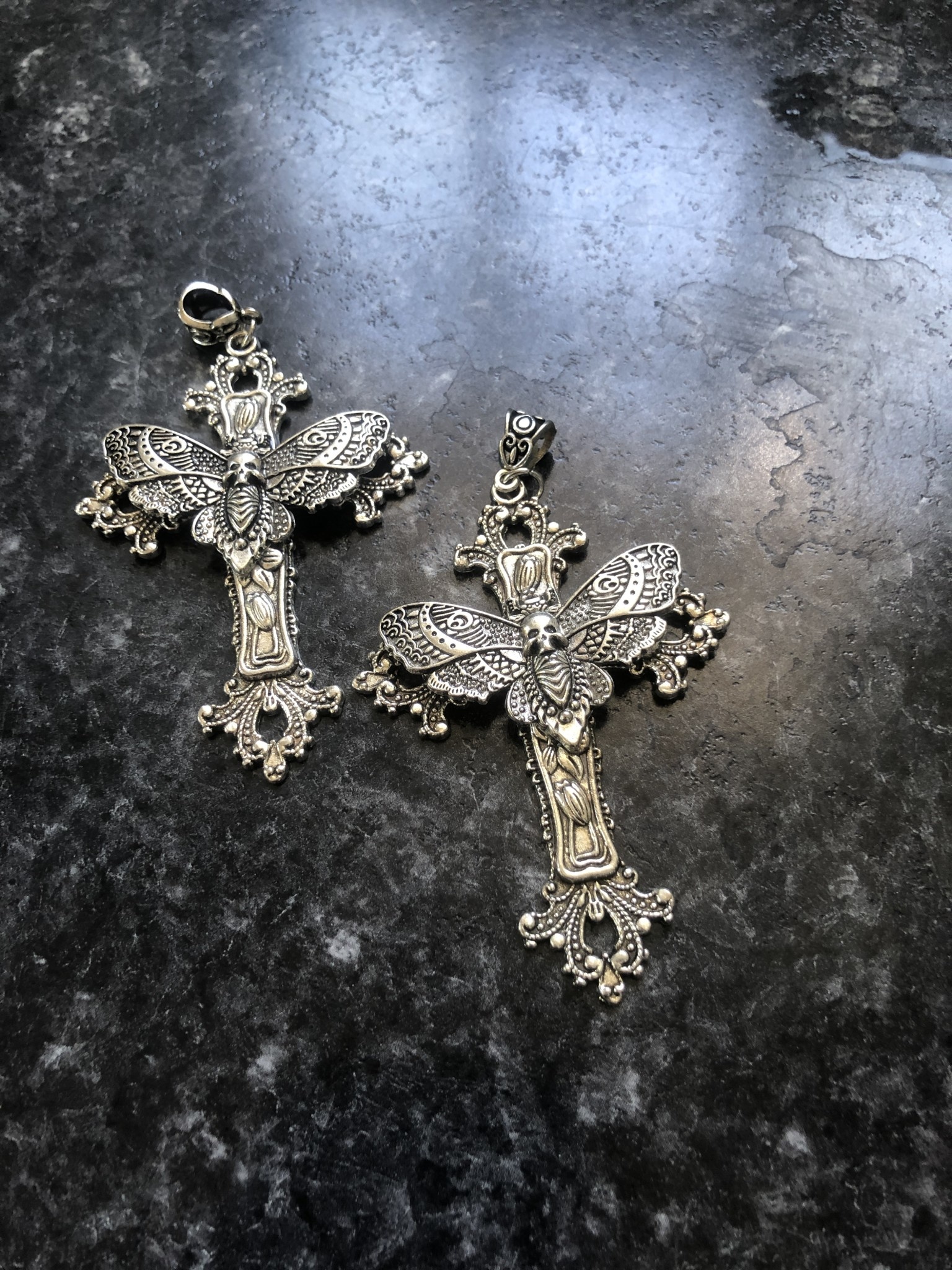 Weapon Of Choice NOLA Goth Moth Cross Pendants - Modern Druid