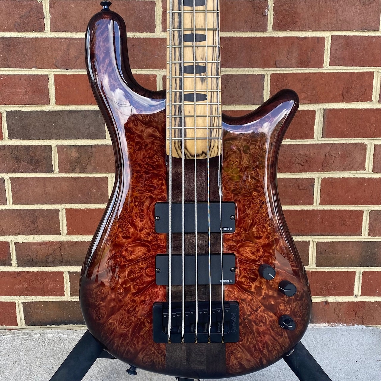 Spector USA NS-5XL, Ale's Inferno, Burl Maple Top, Chambered Reclaimed ...