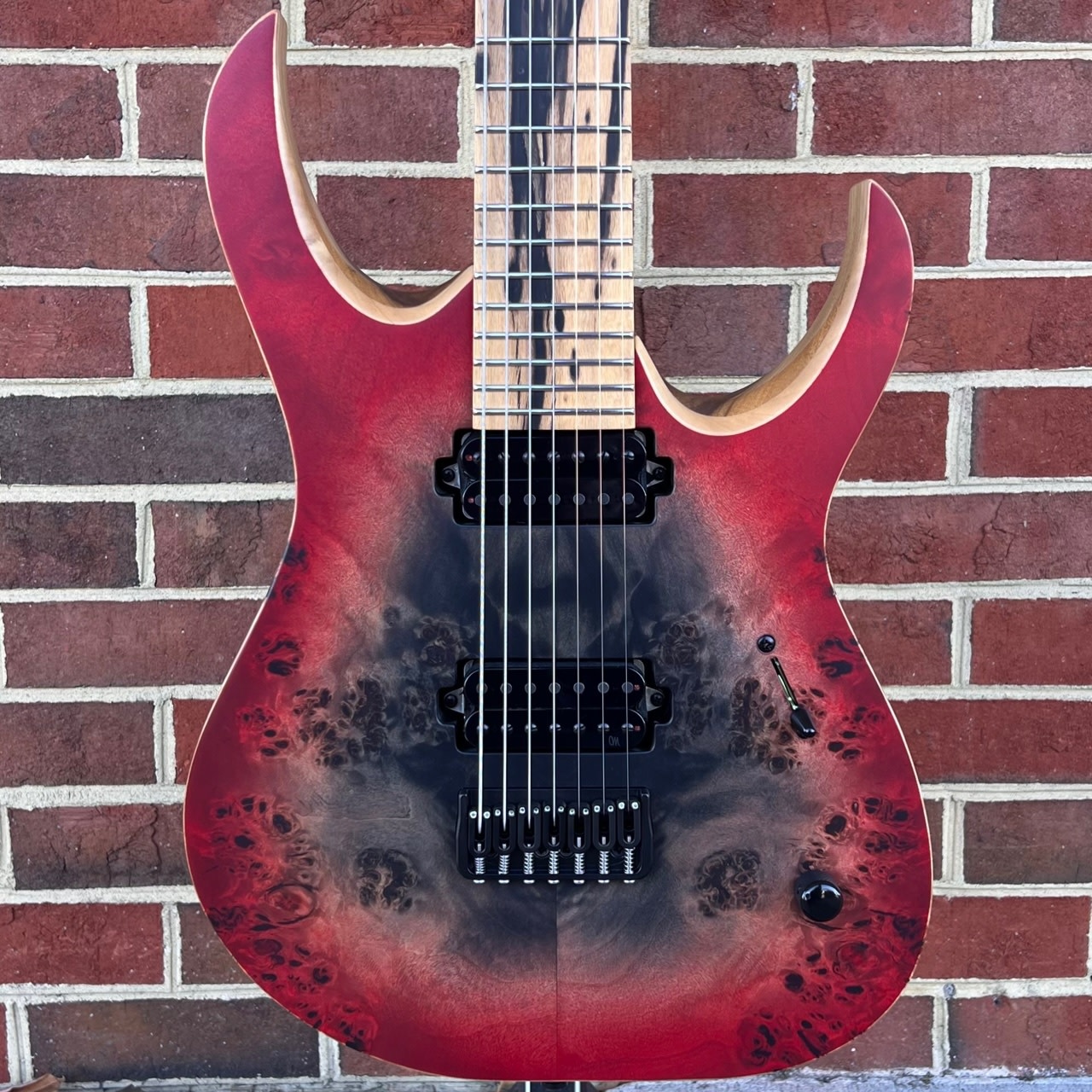 Mayones Duvell Elite 7, Supernova Red Satine, 4A Eye Poplar Top, Black ...