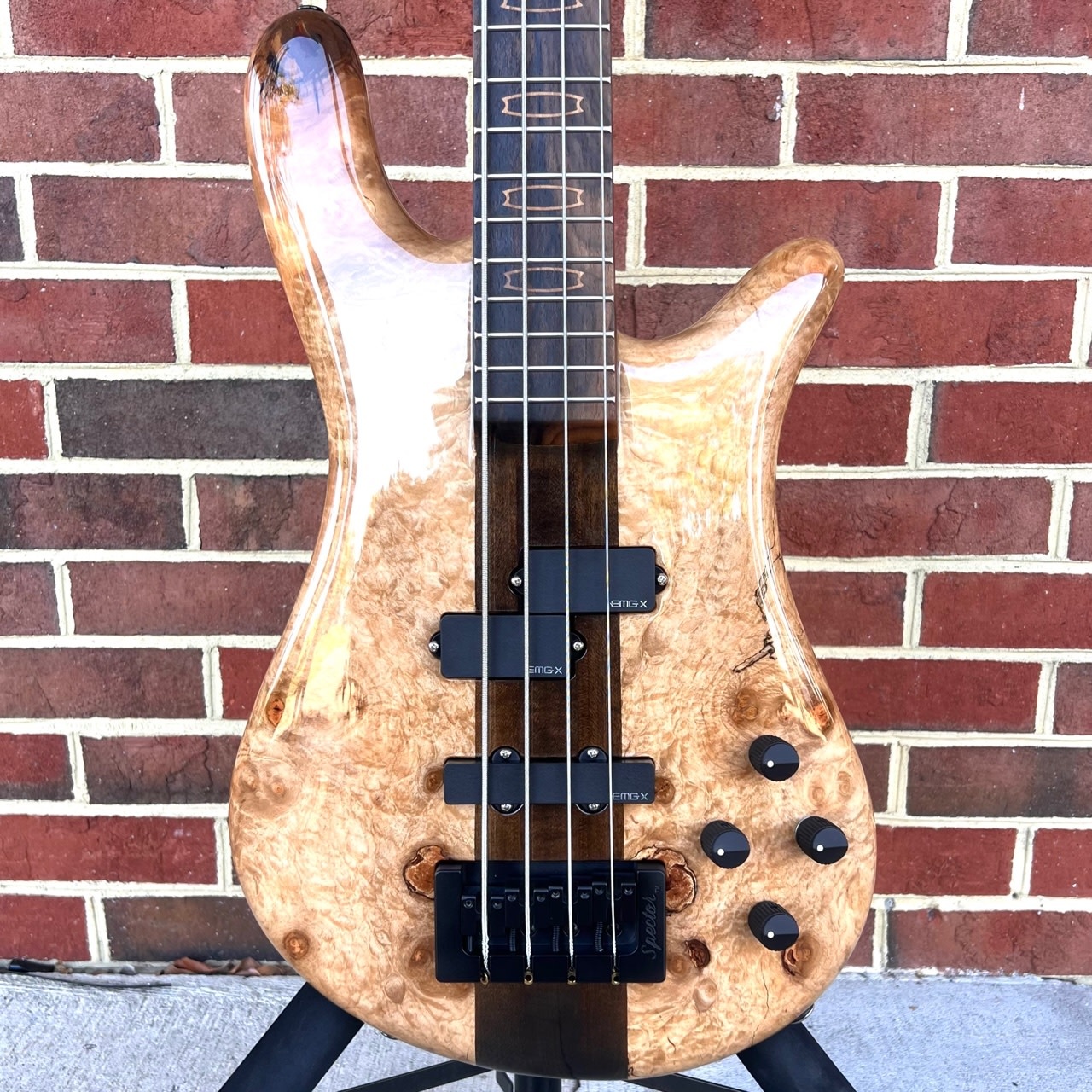 Spector USA NS-2, Quilted Chestnut Top, Walnut Body, 3pc Roasted Maple ...