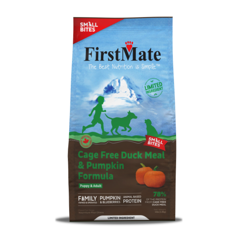 First Mate Dog LID GF Duck & Pumpkin Small Bites 4lb - Woofy's by Paw ...