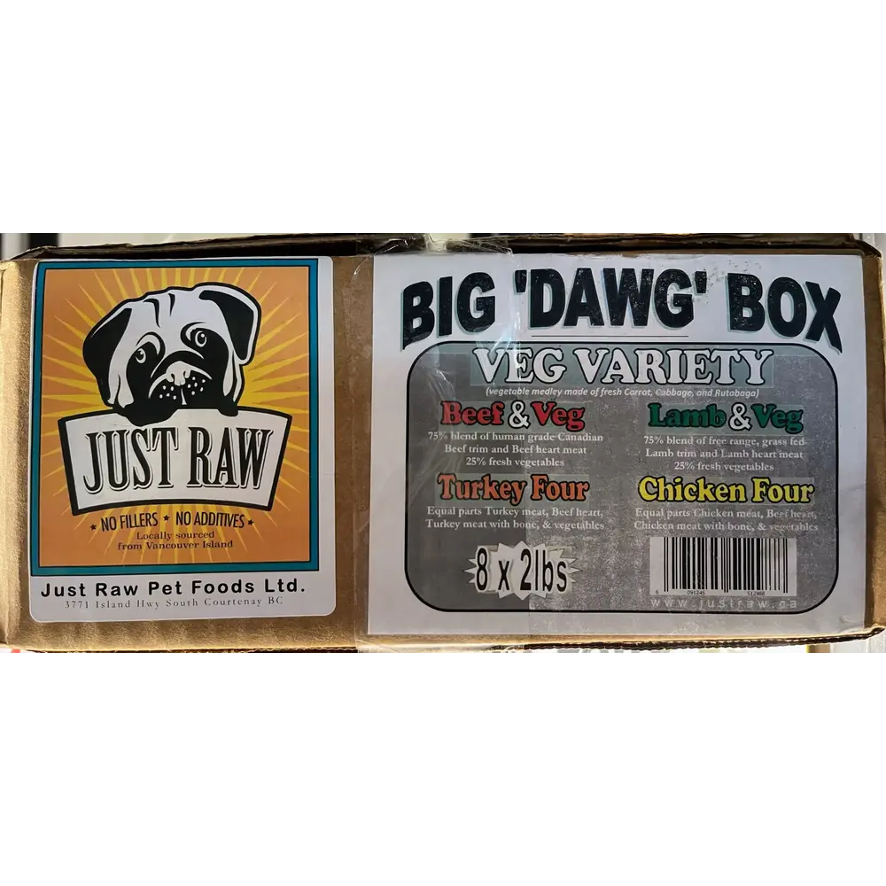 Just Raw Big Dawg Variety 8 x 2lb - Woofy's by Paw Street Market