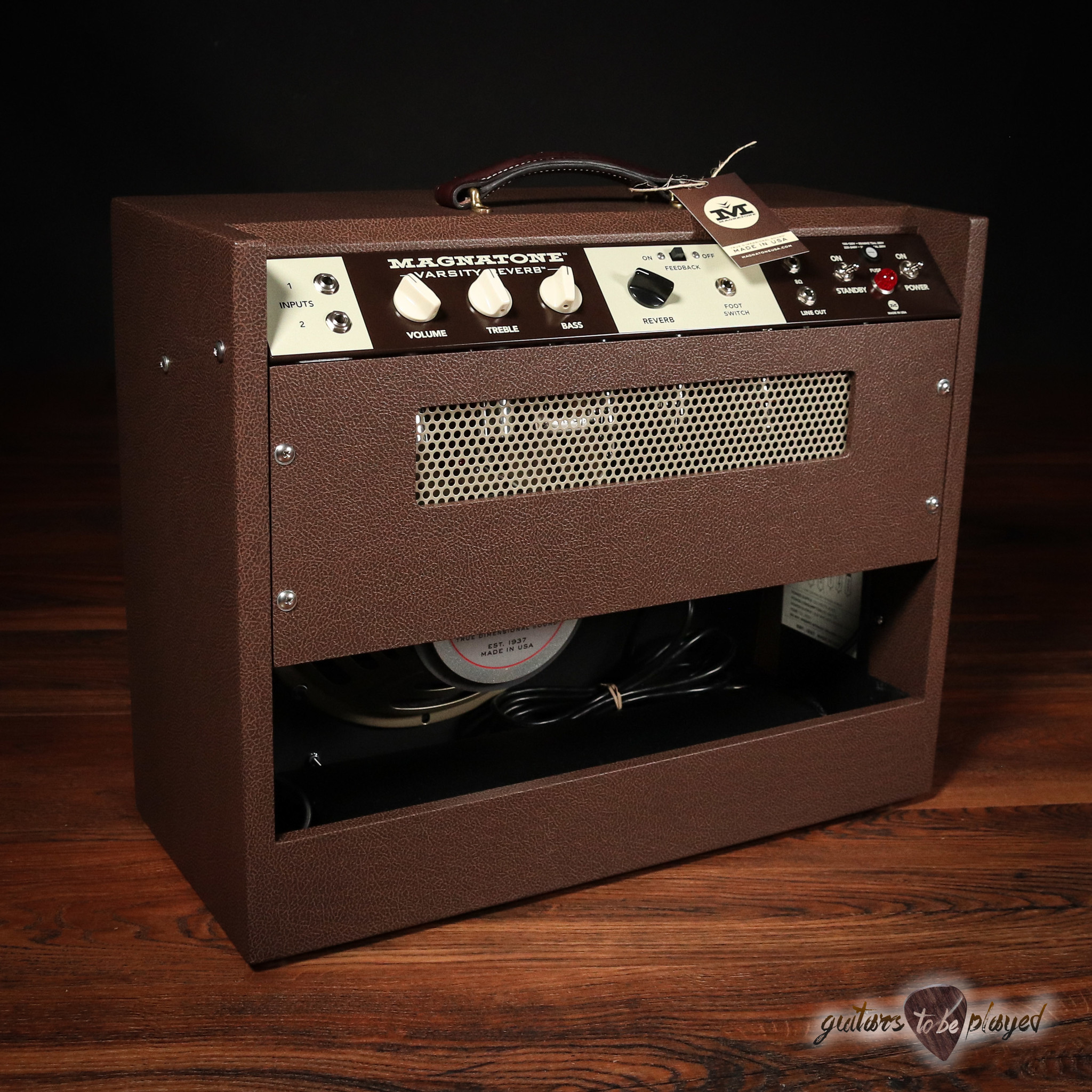 Magnatone Varsity Reverb 15W 1x12” Combo Amp w/ Footswitch & Cover ...