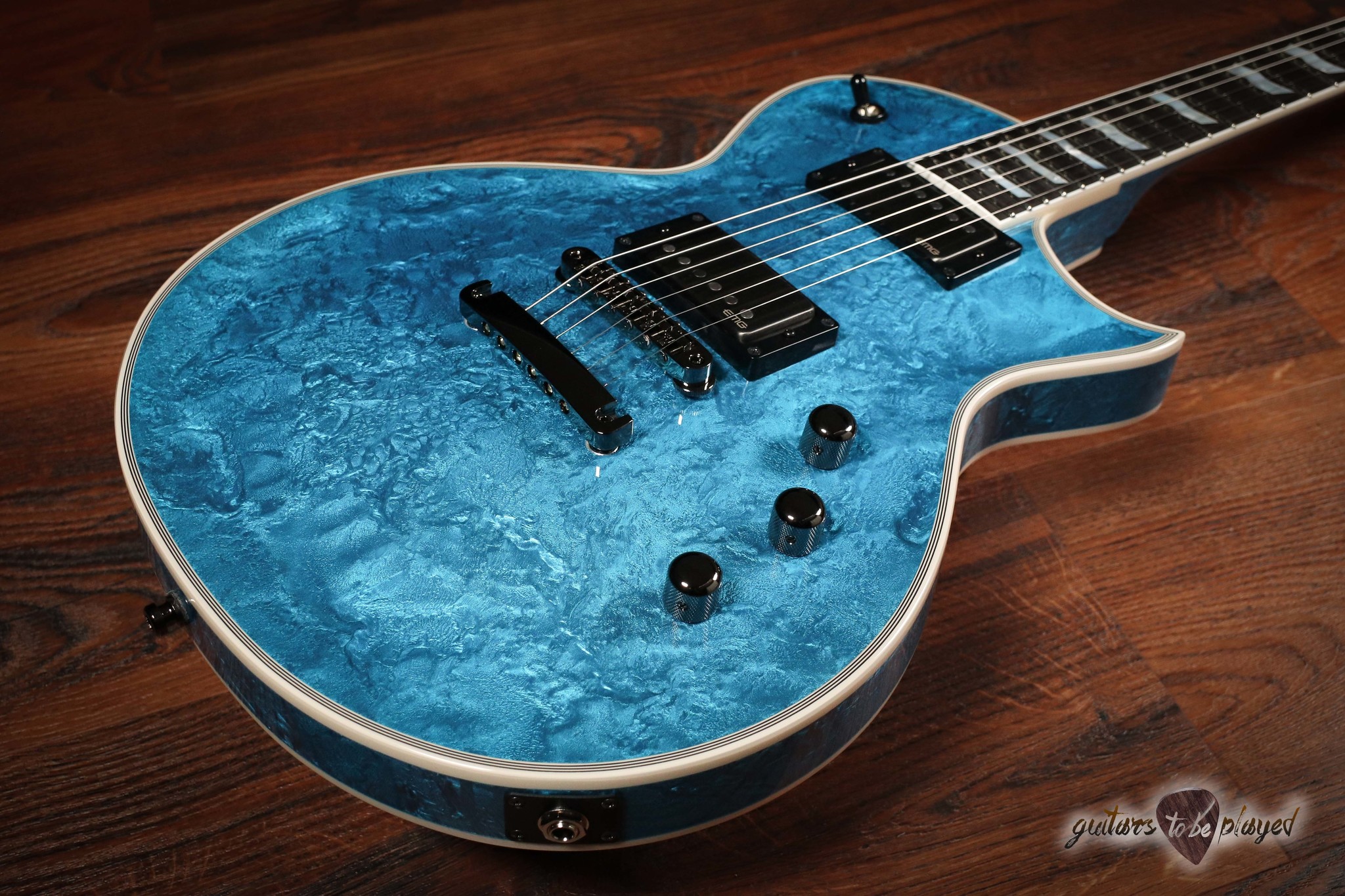 ESP Eclipse Custom Original Series Electric Guitar – Blue Liquid Metal ...