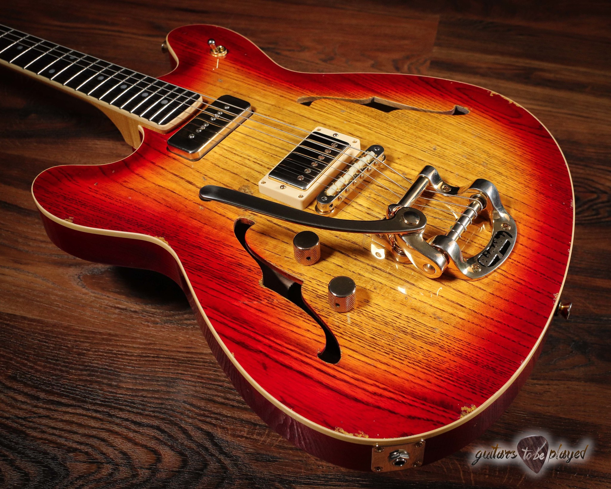Fano GF6 Alt de Facto Left-Handed Semi-Hollow Guitar – Cherry Burst ...