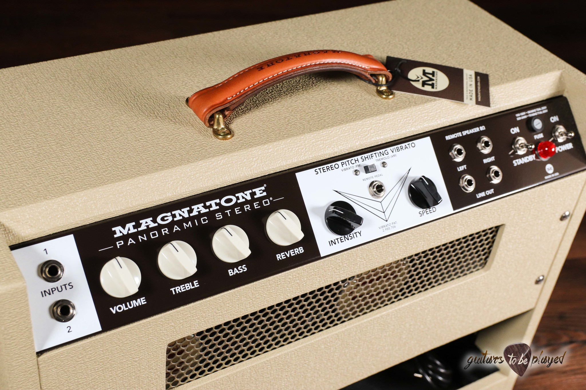 Magnatone Panoramic Stereo 2x10” Combo Amp – Blonde w/ Oxblood ...