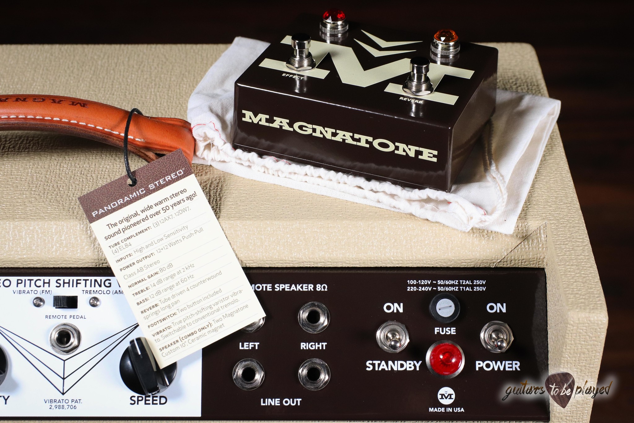 Magnatone Panoramic Stereo 2x10” Combo Amp – Blonde w/ Oxblood ...