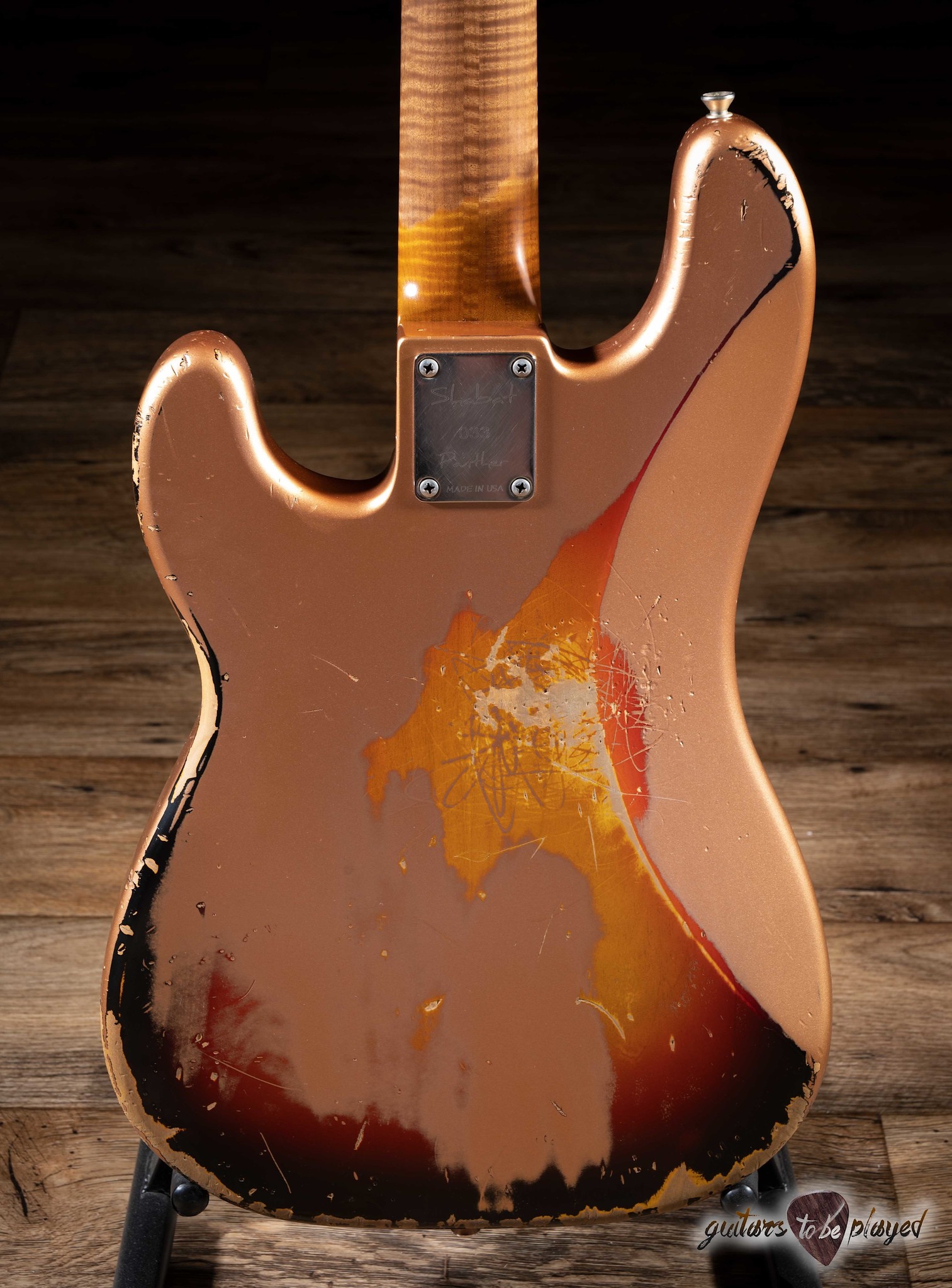 Shabat Panther P-Bass w/ Roasted 5A Flame Maple – Rose Gold Over 3TSB ...