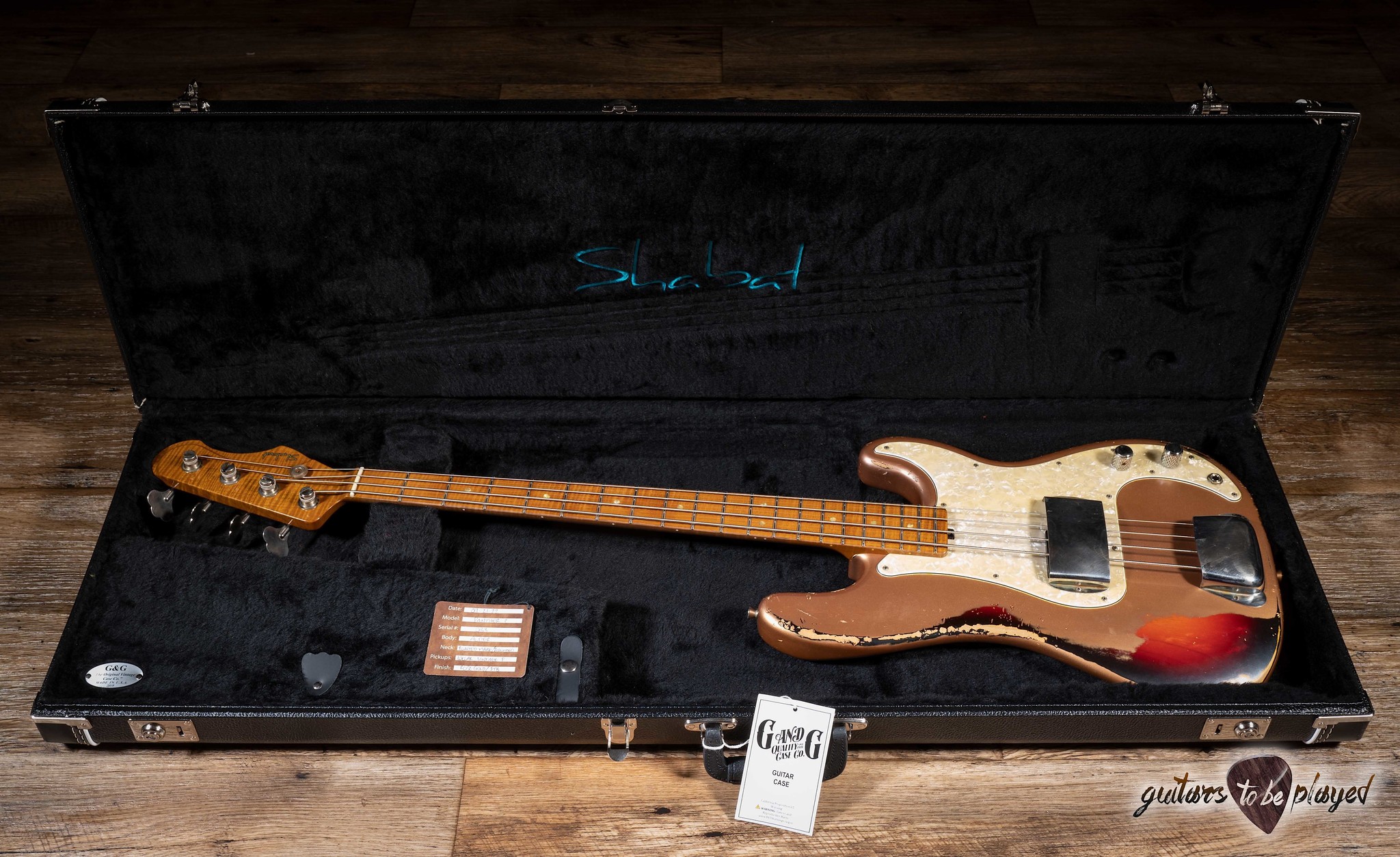 Shabat Panther P-Bass w/ Roasted 5A Flame Maple – Rose Gold Over 3TSB ...