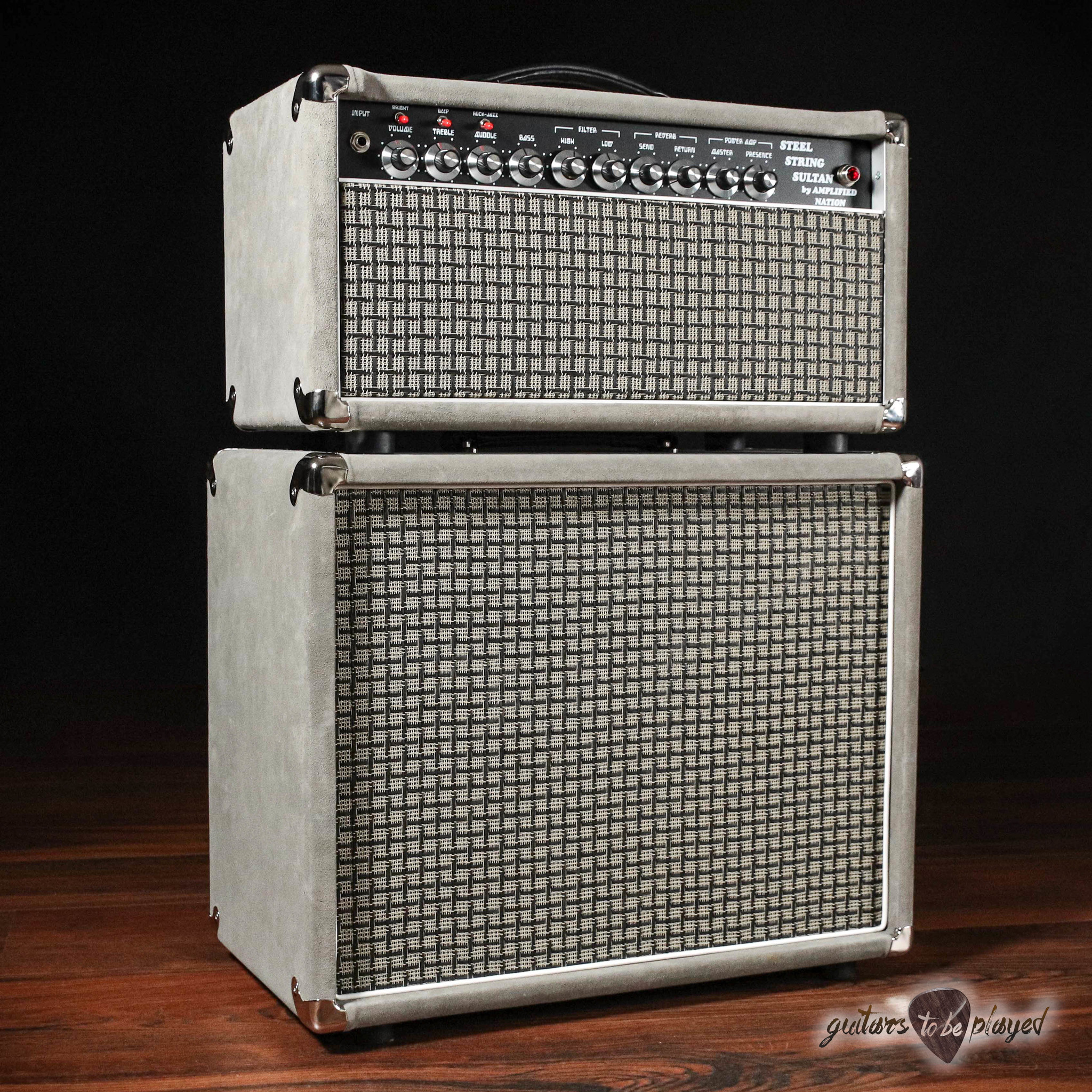 Amplified Nation Steel String Sultan 50W Head & 112 Cab – Silver Suede ...