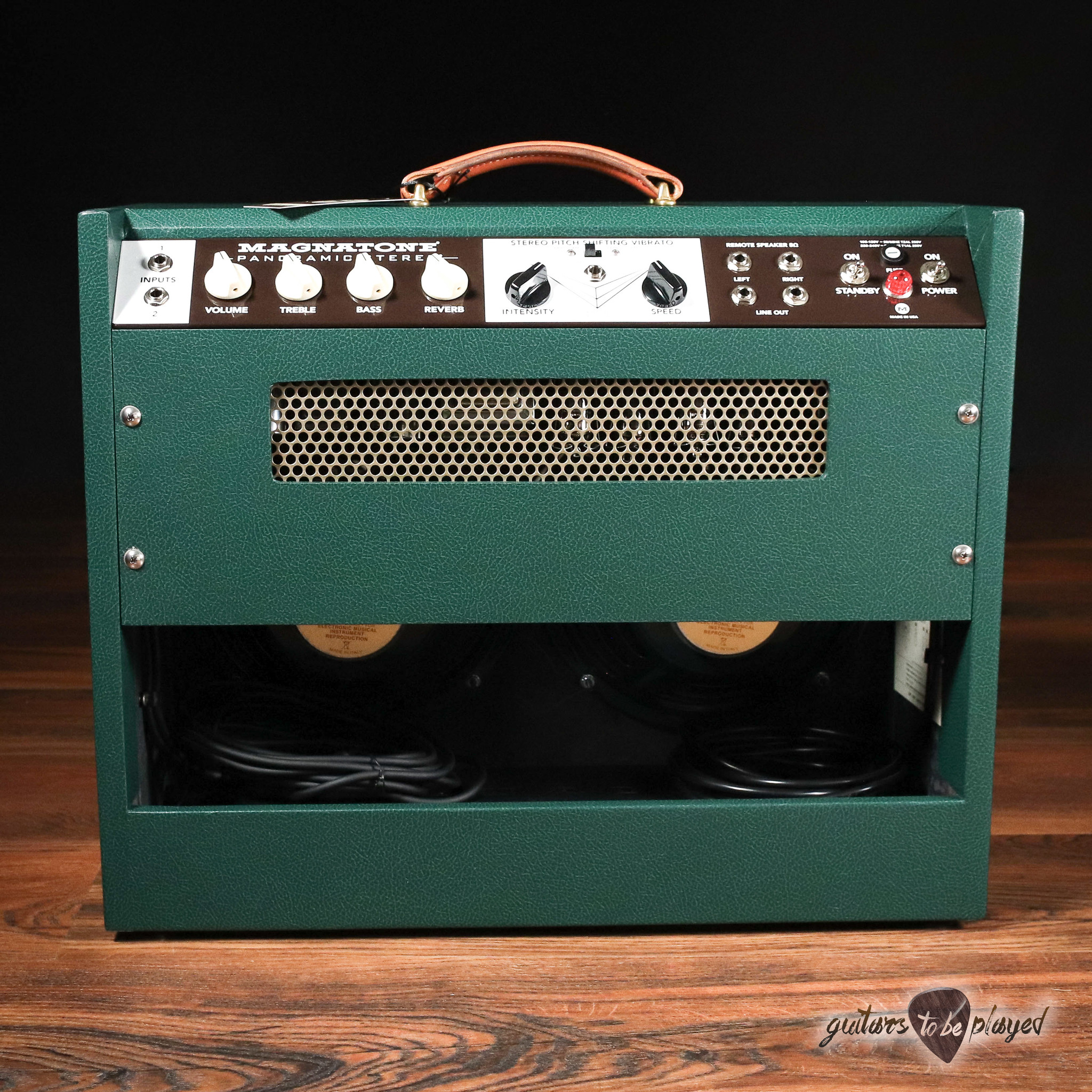 Magnatone Panoramic Stereo 12+12W Vibrato 2x10” Combo Amp – Dark Green ...