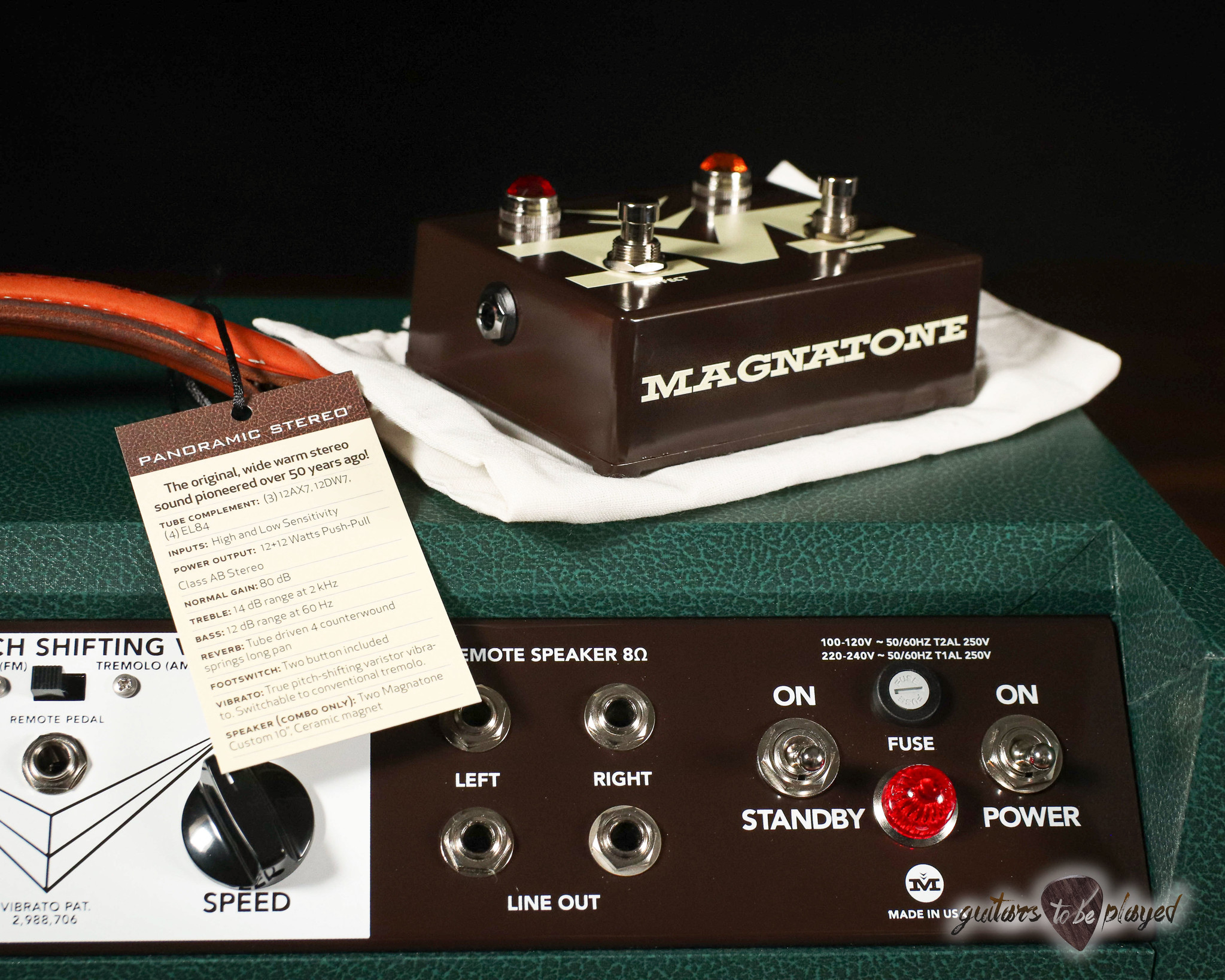 Magnatone Panoramic Stereo 12+12W Vibrato 2x10” Combo Amp – Dark Green ...