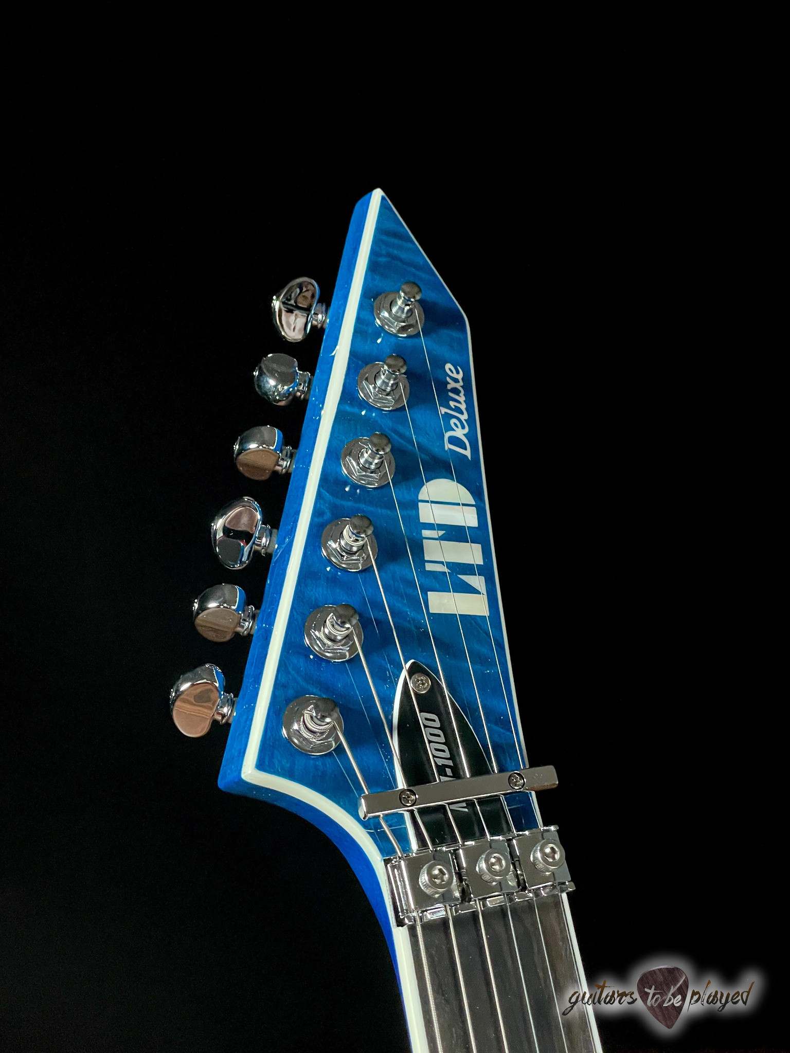 ESP LTD MH-1000 QM Fishman Fluence Floyd Rose Guitar – Black Ocean ...