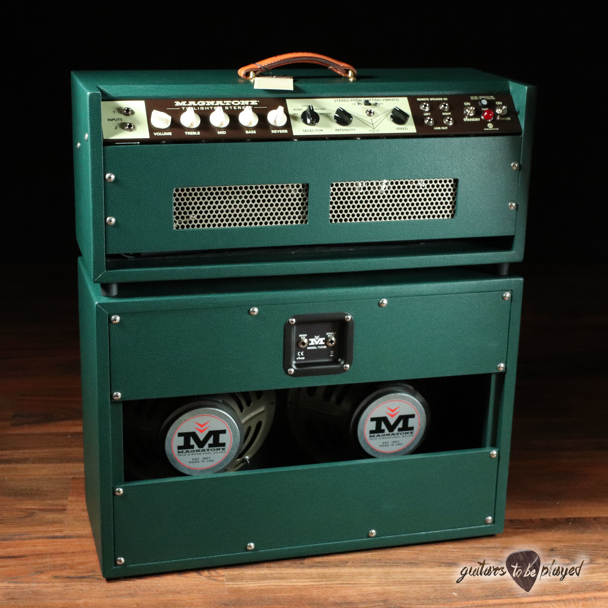 Magnatone Twilighter Stereo Tube Head & 2x12” Cab – Dark Green ...