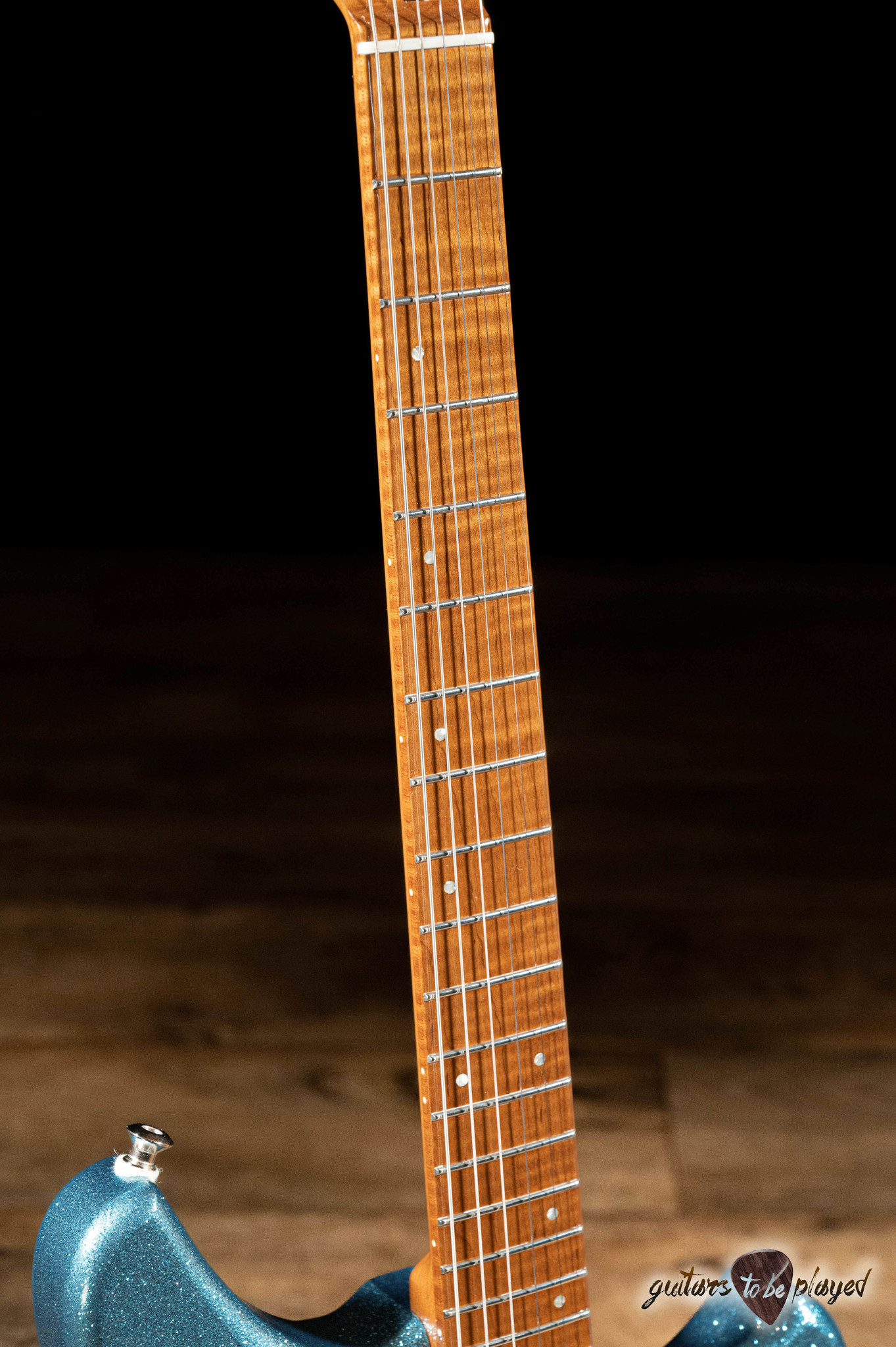 Kauer Electroliner Swamp Ash w/ Roasted Maple Neck – Sky Blue Flake ...