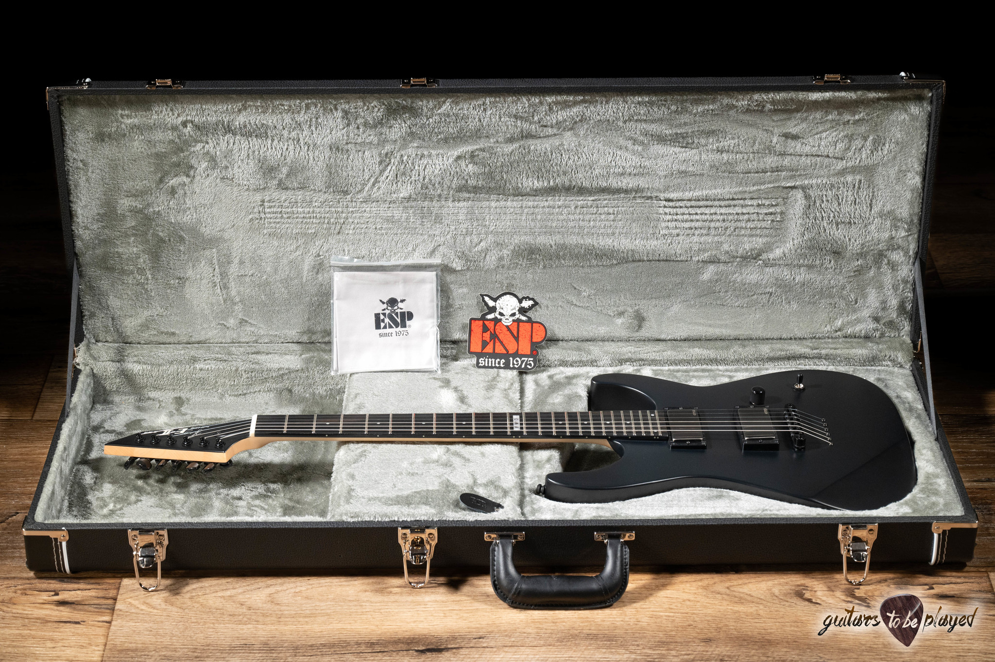 ESP E-II JL-1 Jeff Ling Signature M-II NT Guitar w/ Case – Black Satin ...