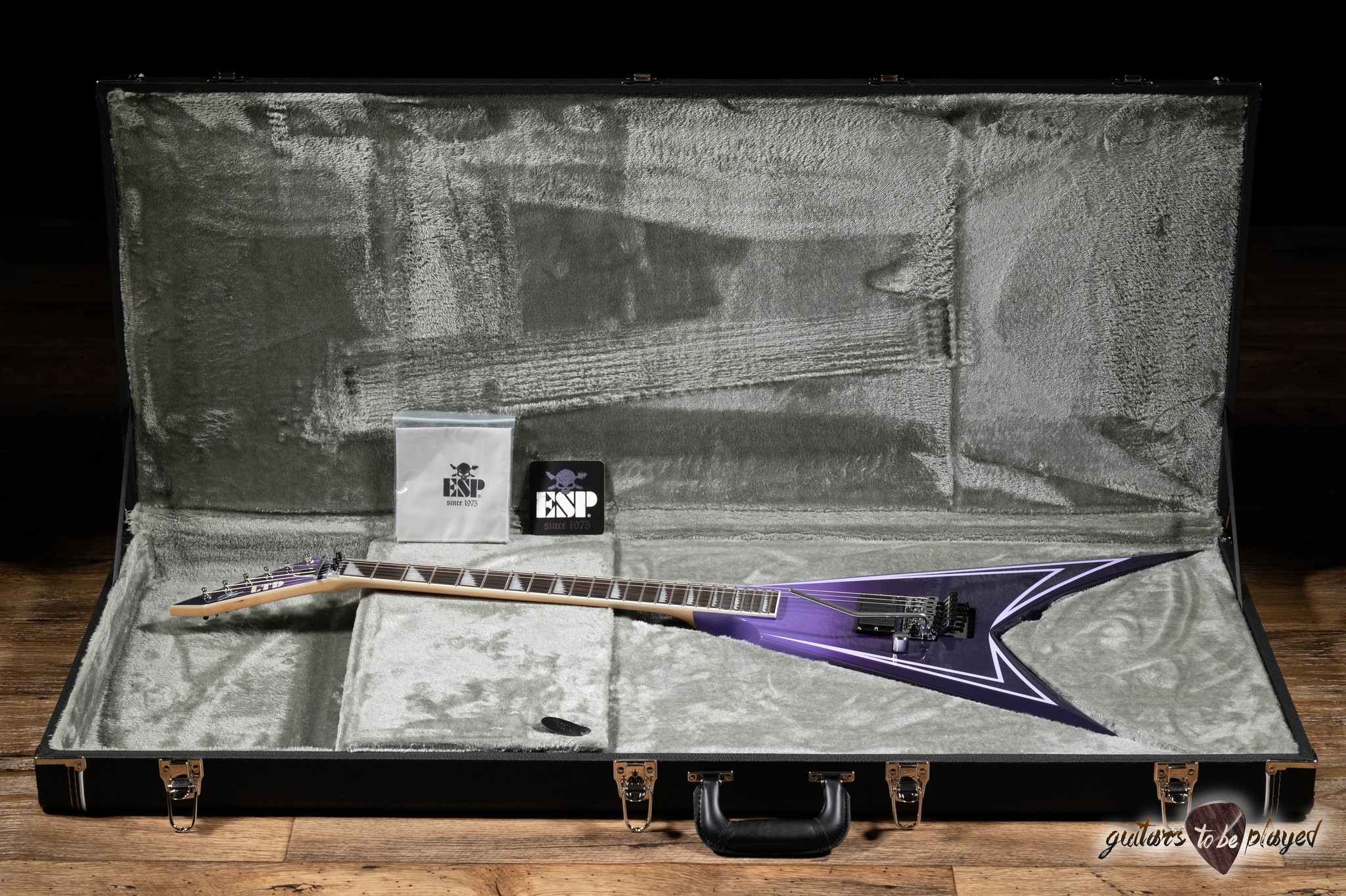 ESP LTD Alexi Hexed LH Left-Handed & Case – Purple Fade w/ Pinstripes ...