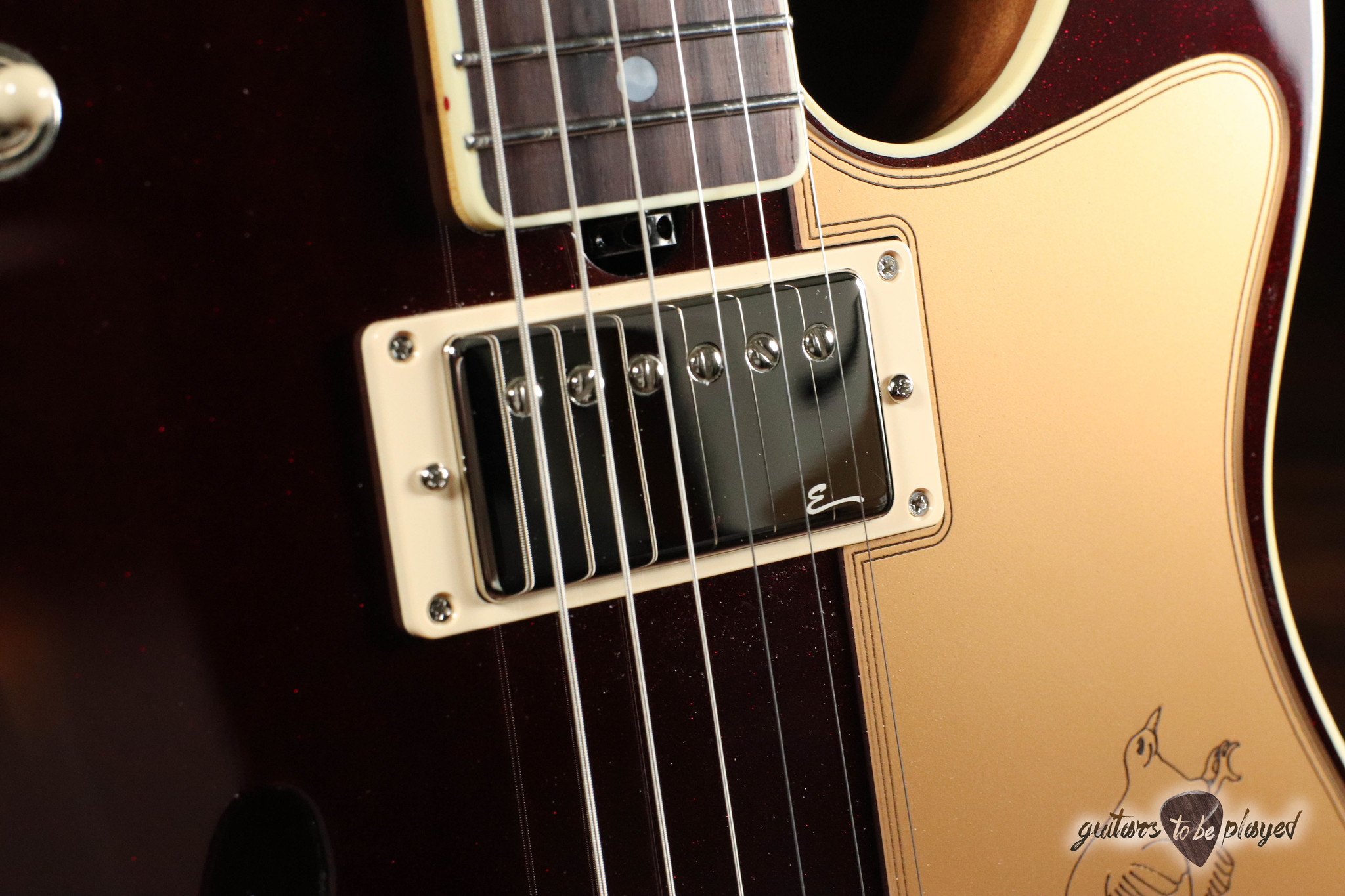 Elliott Raven Standard Spruce Top Semi-Hollow Guitar –Ruby Red Slipper ...