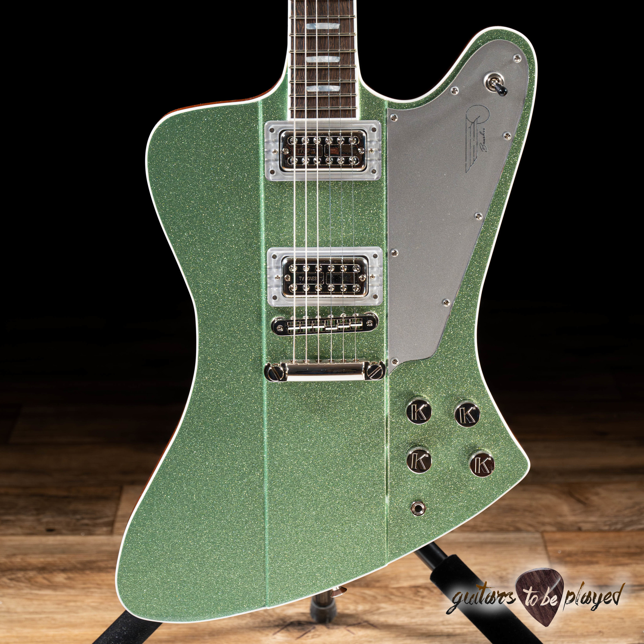 Kauer Banshee Mahogany Guitar w/ TV Jones – Seafoam Green Flake ...