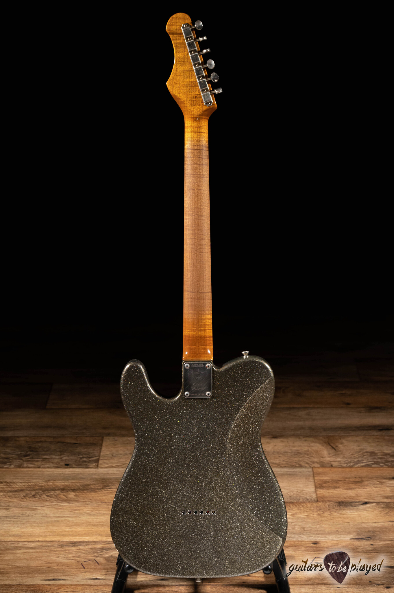Shabat Lion Deluxe Mahogany Baritone Guitar – Charcoal Frost Sparkle ...