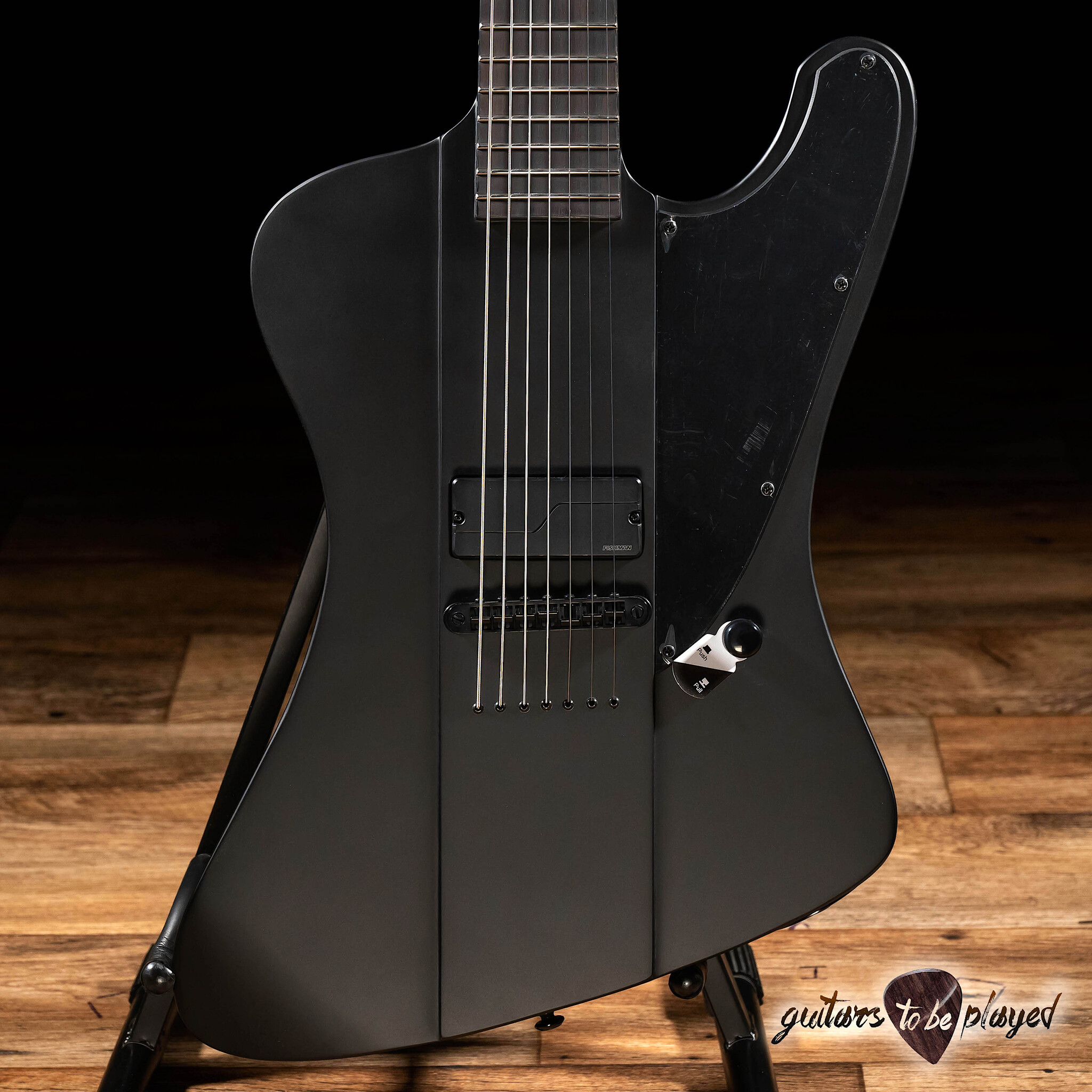ESP LTD Phoenix-7 Baritone Black Metal 7-String Guitar – Black Satin ...