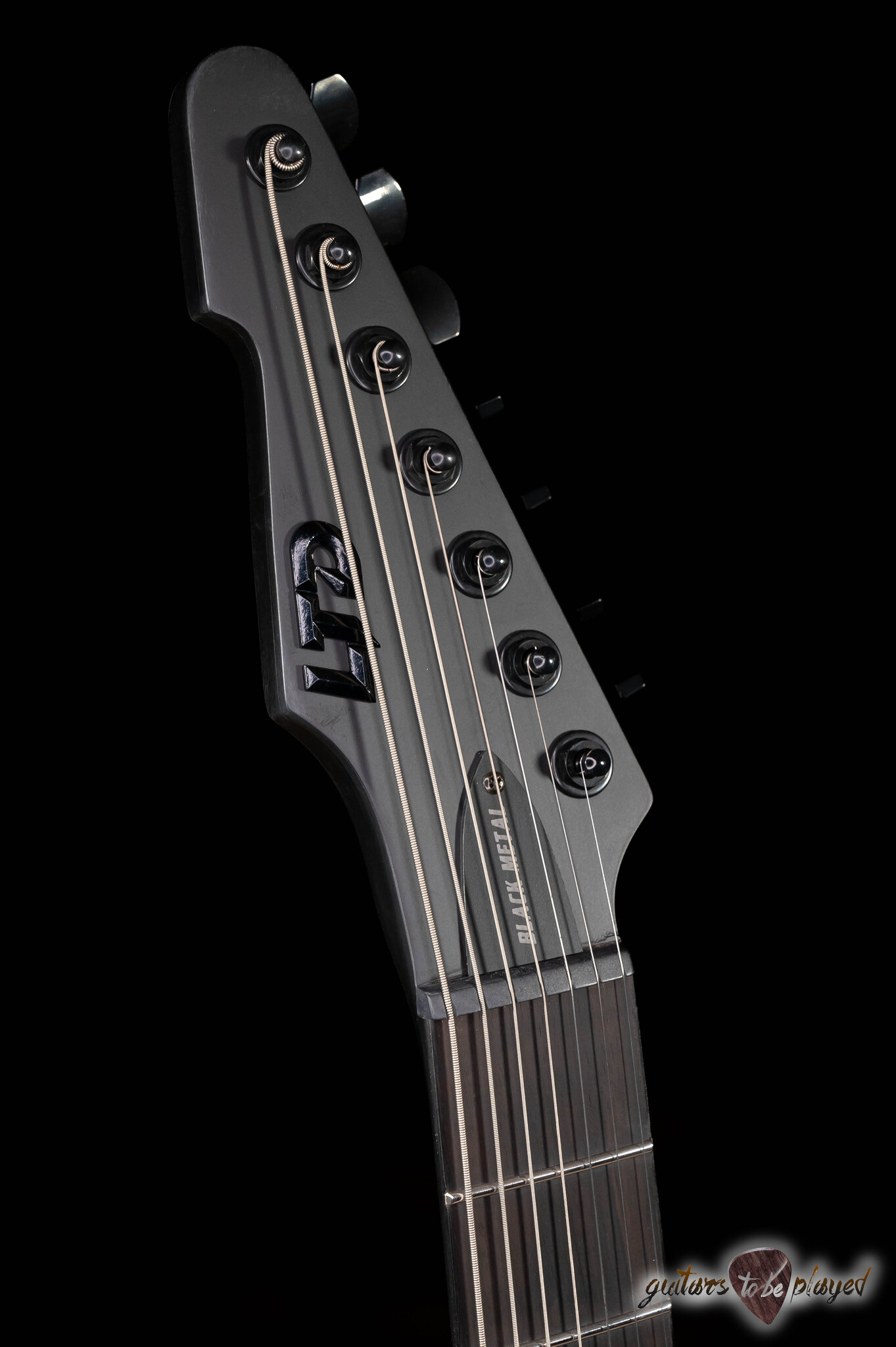 ESP LTD Phoenix-7 Baritone Black Metal 7-String Guitar – Black Satin ...