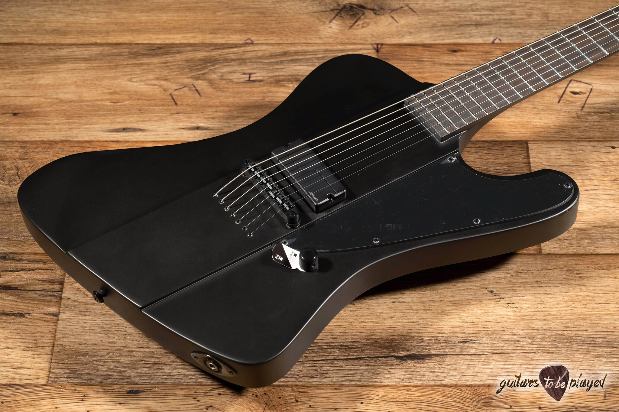 ESP LTD Phoenix-7 Baritone Black Metal 7-String Guitar – Black Satin ...