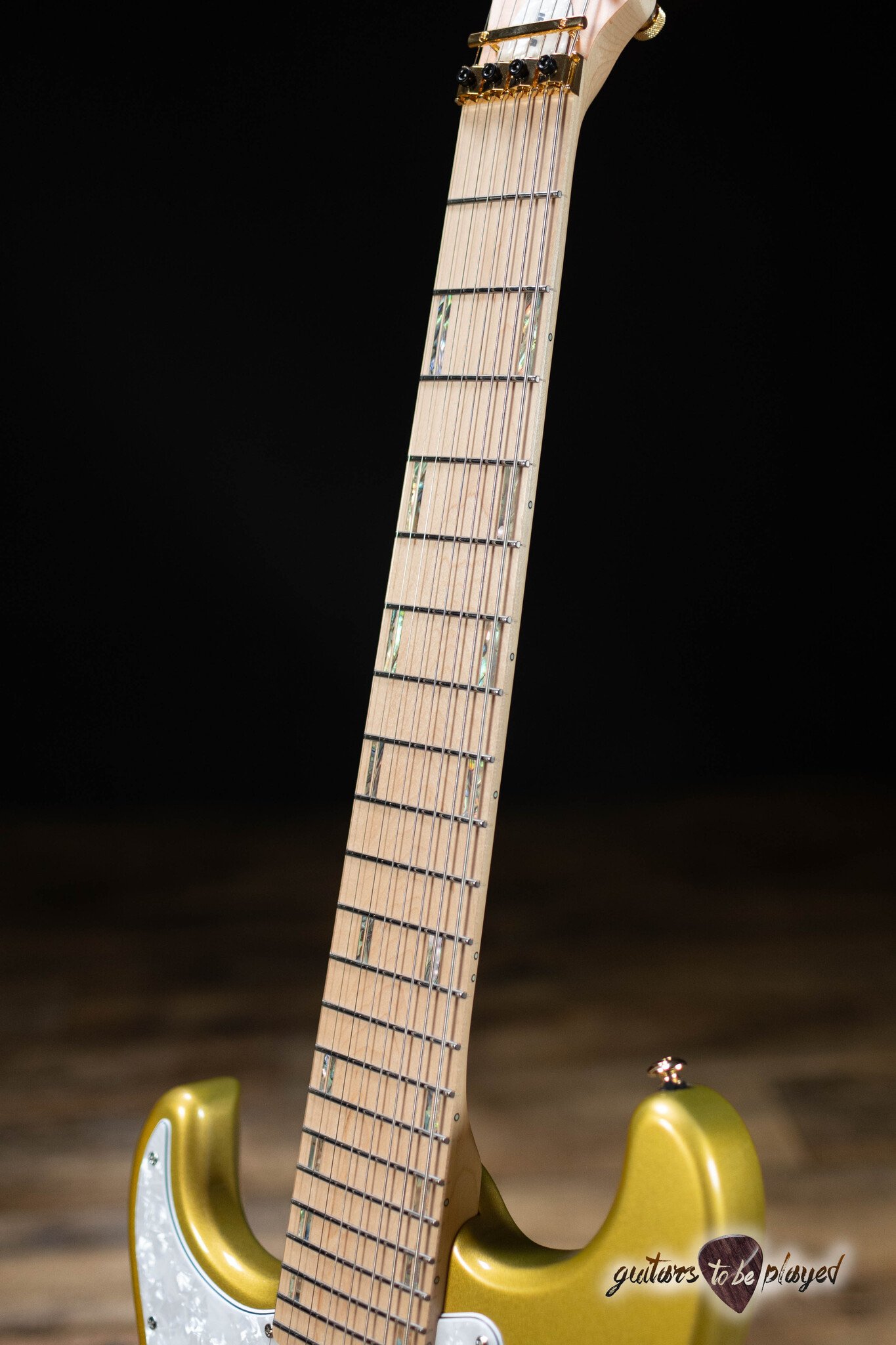 ESP LTD JRV-8 Javier Reyes Left-Handed 8-String Guitar – Metallic Gold ...