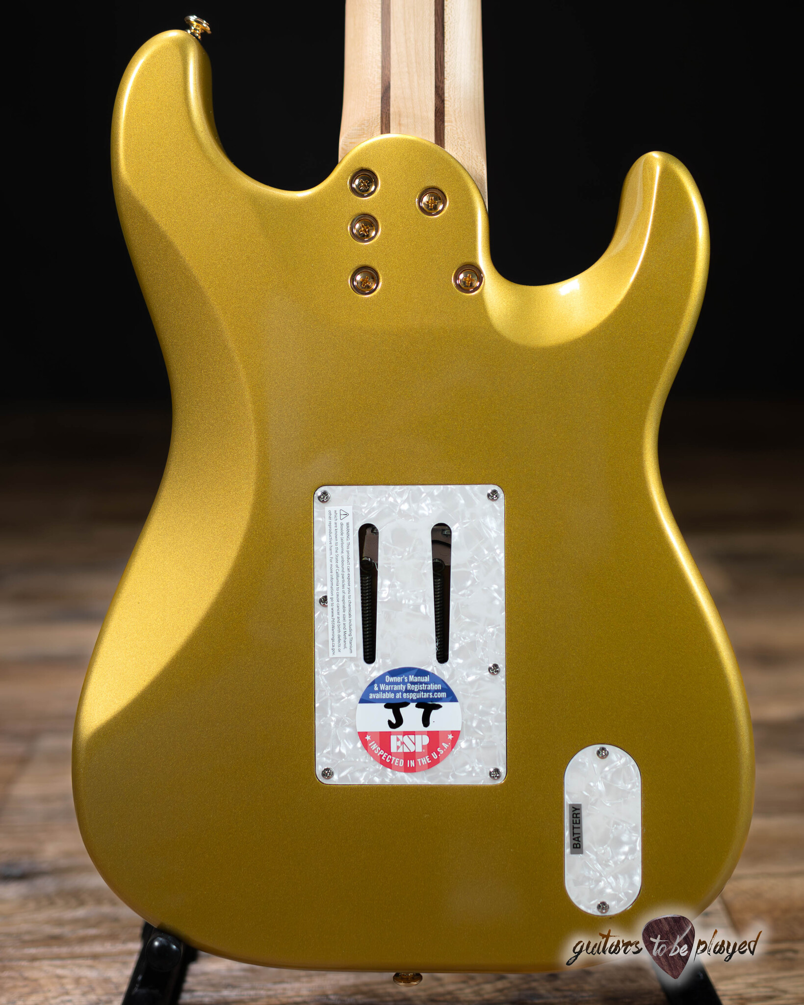 ESP LTD JRV-8 Javier Reyes Left-Handed 8-String Guitar – Metallic Gold ...