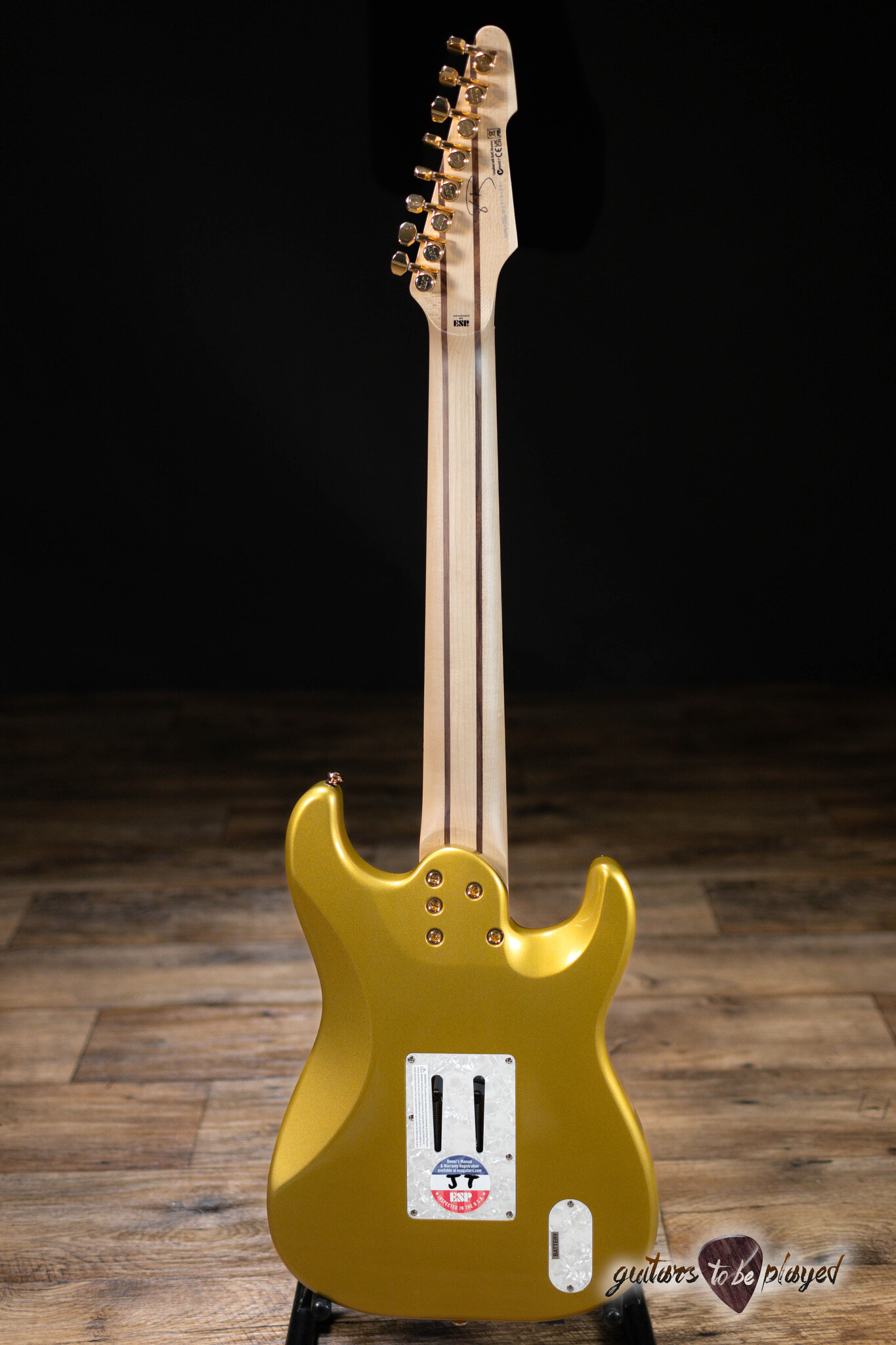 ESP LTD JRV-8 Javier Reyes Left-Handed 8-String Guitar – Metallic Gold ...