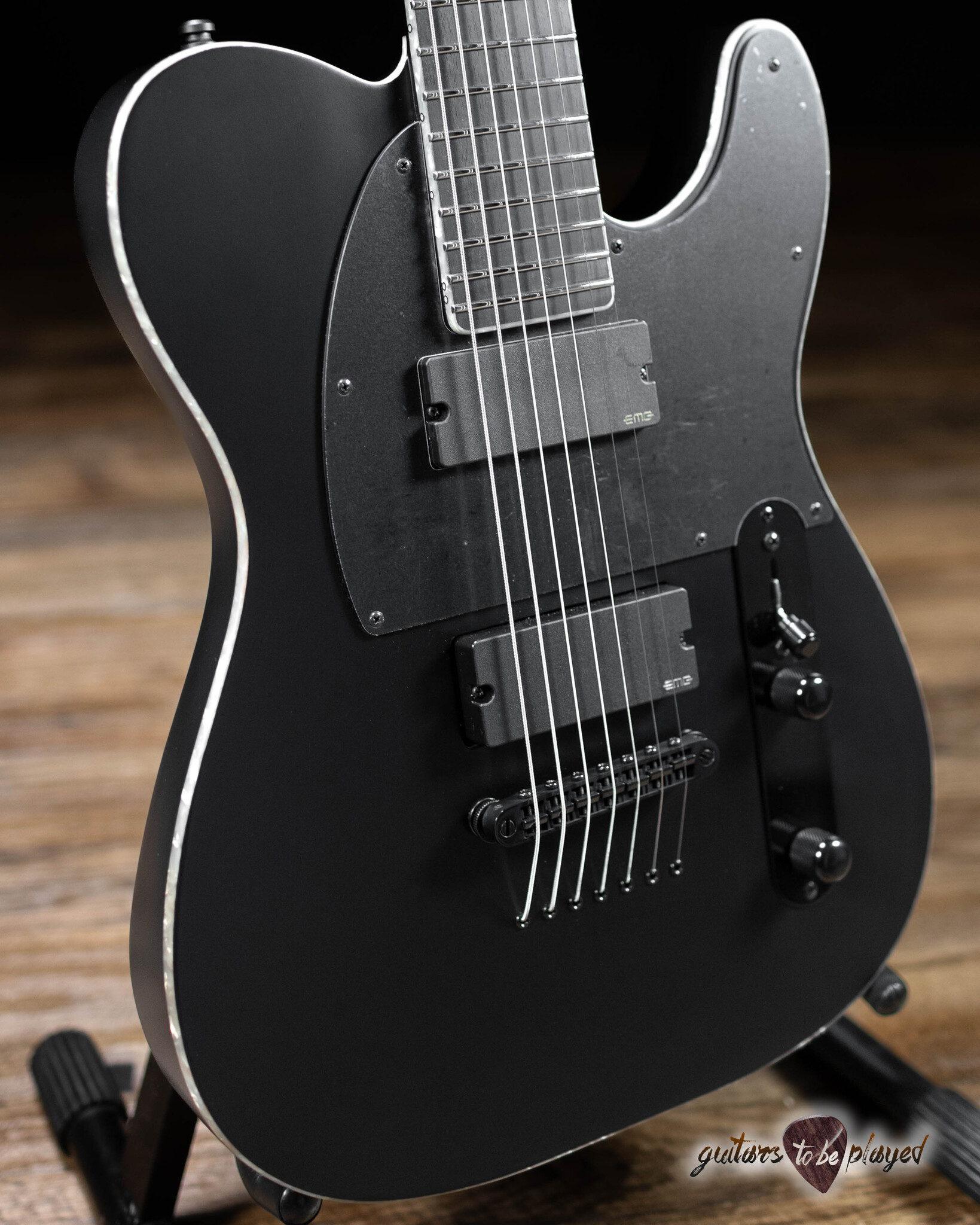 ESP E-II T-B7 Baritone 7-String EMG Guitar w/ Case – Black Satin ...