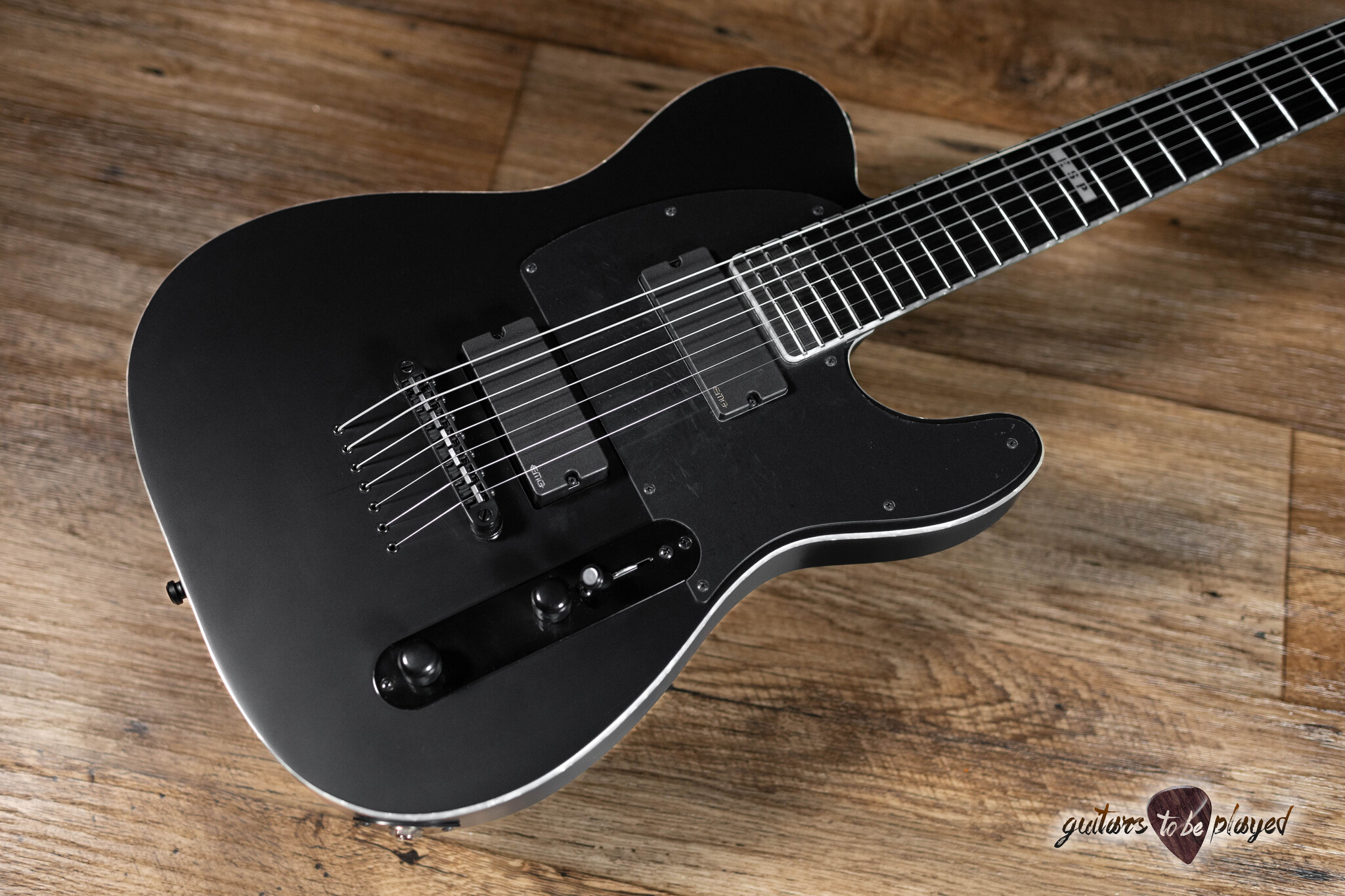 ESP E-II T-B7 Baritone 7-String EMG Guitar w/ Case – Black Satin ...