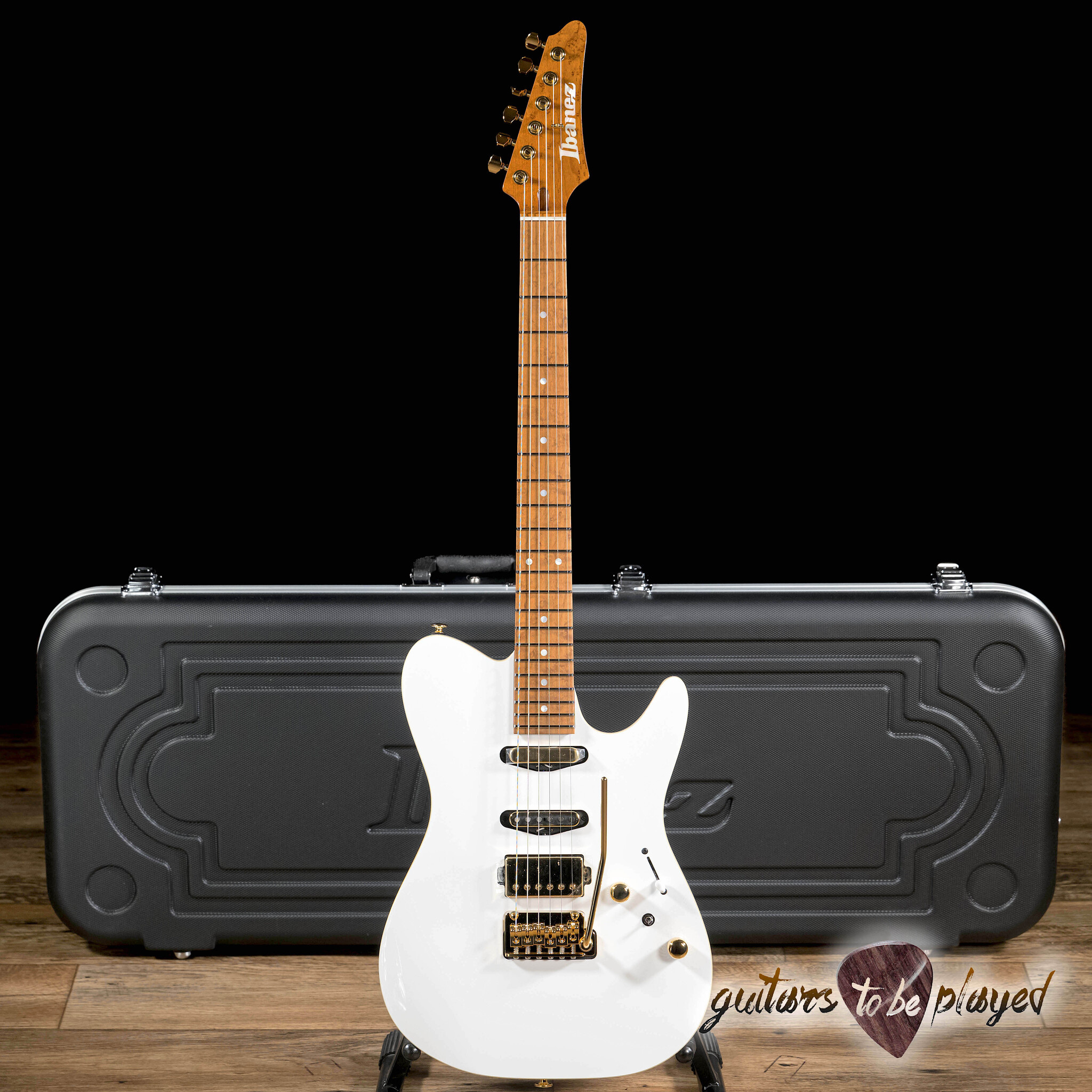 Ibanez LB1 Lari Basilio Signature Ash & Roasted Birdseye Guitar –White ...